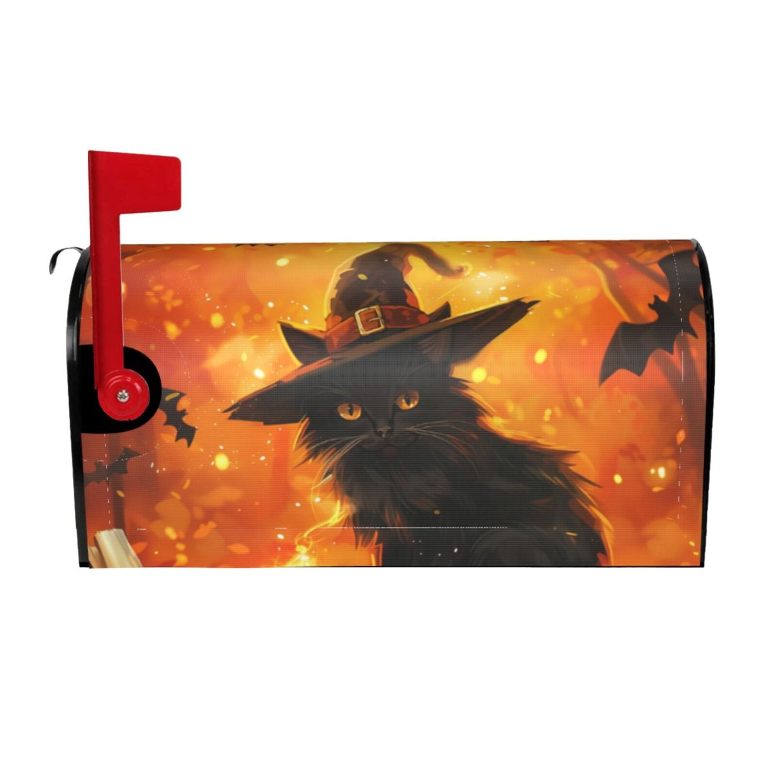 Mailbox Covers Magnetic Standard Size - Halloween Bat Witch Hat Black ...
