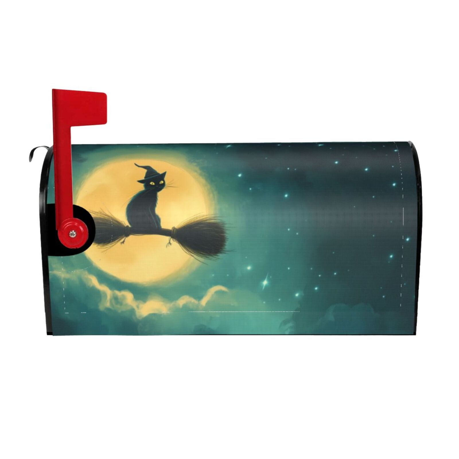 Mailbox Covers Magnetic Standard Size - Halloween Black Cat Witch ...