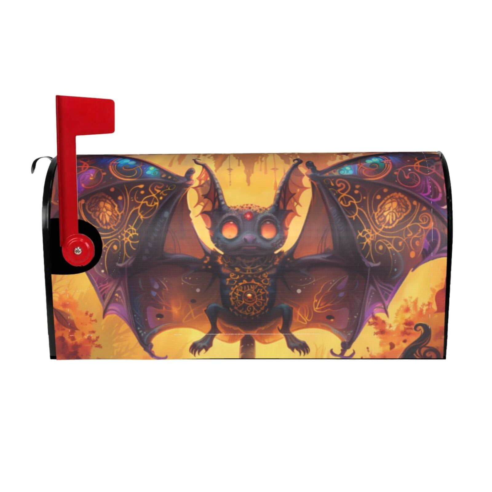 Mailbox Covers Magnetic Standard Size - Halloween Colorful Bat ...