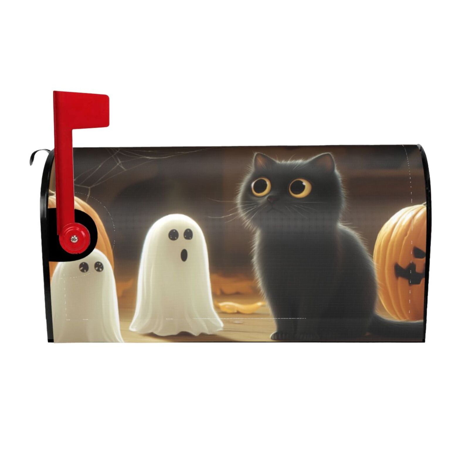 Mailbox Covers Magnetic Standard Size - Halloween Cute Black Cat Ghost ...