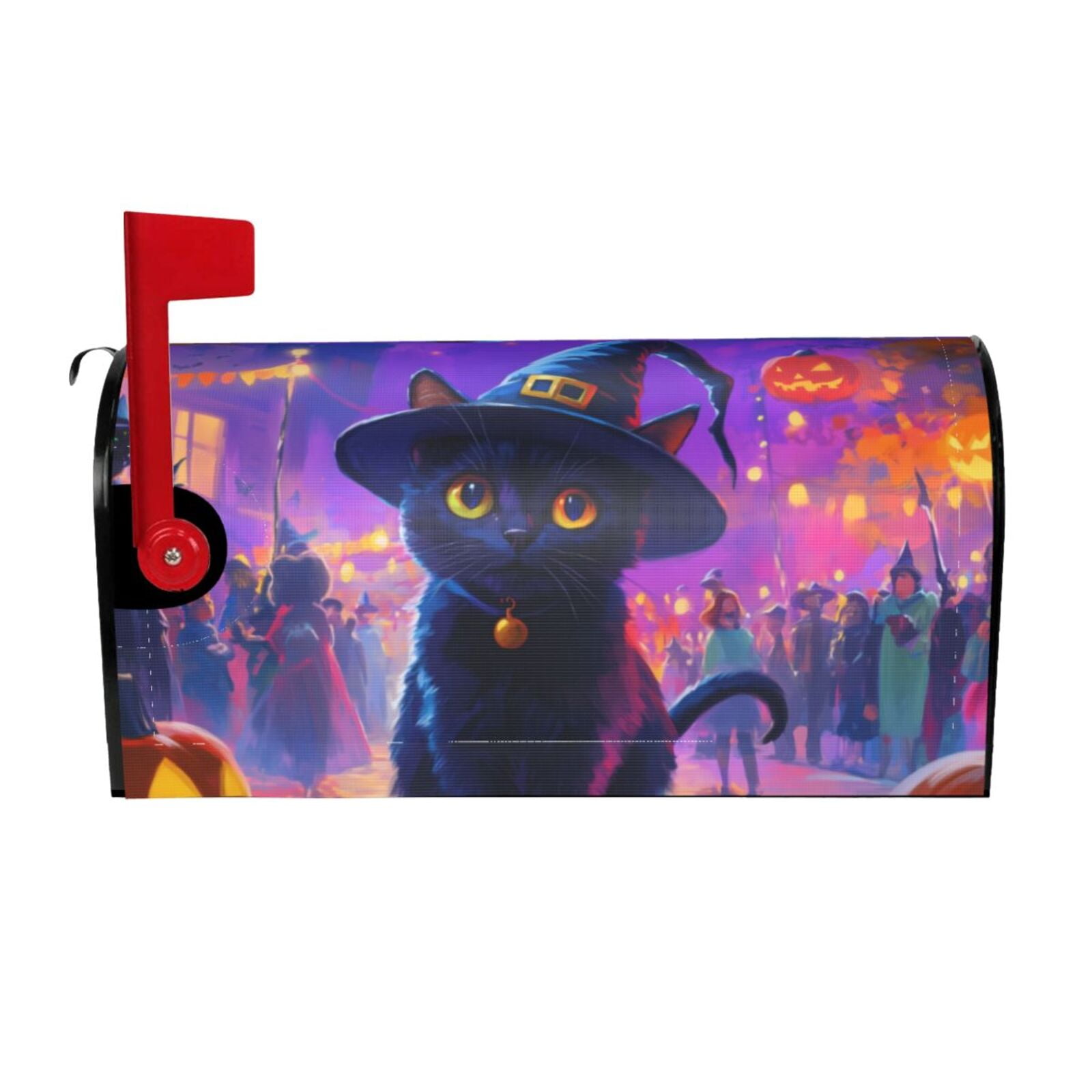 Mailbox Covers Magnetic Standard Size - Halloween Cute Black Cat Witch ...