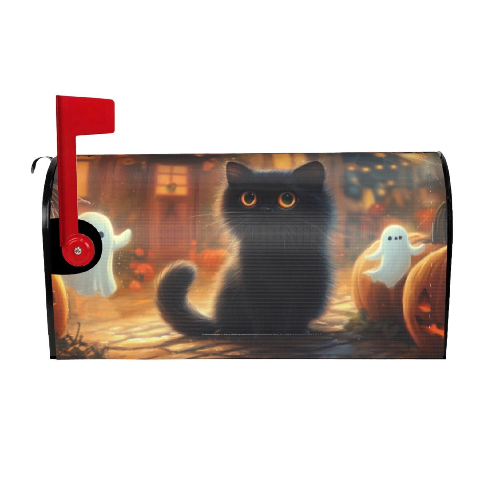 Mailbox Covers Magnetic Standard Size - Halloween Cute Ghost Black Cat ...