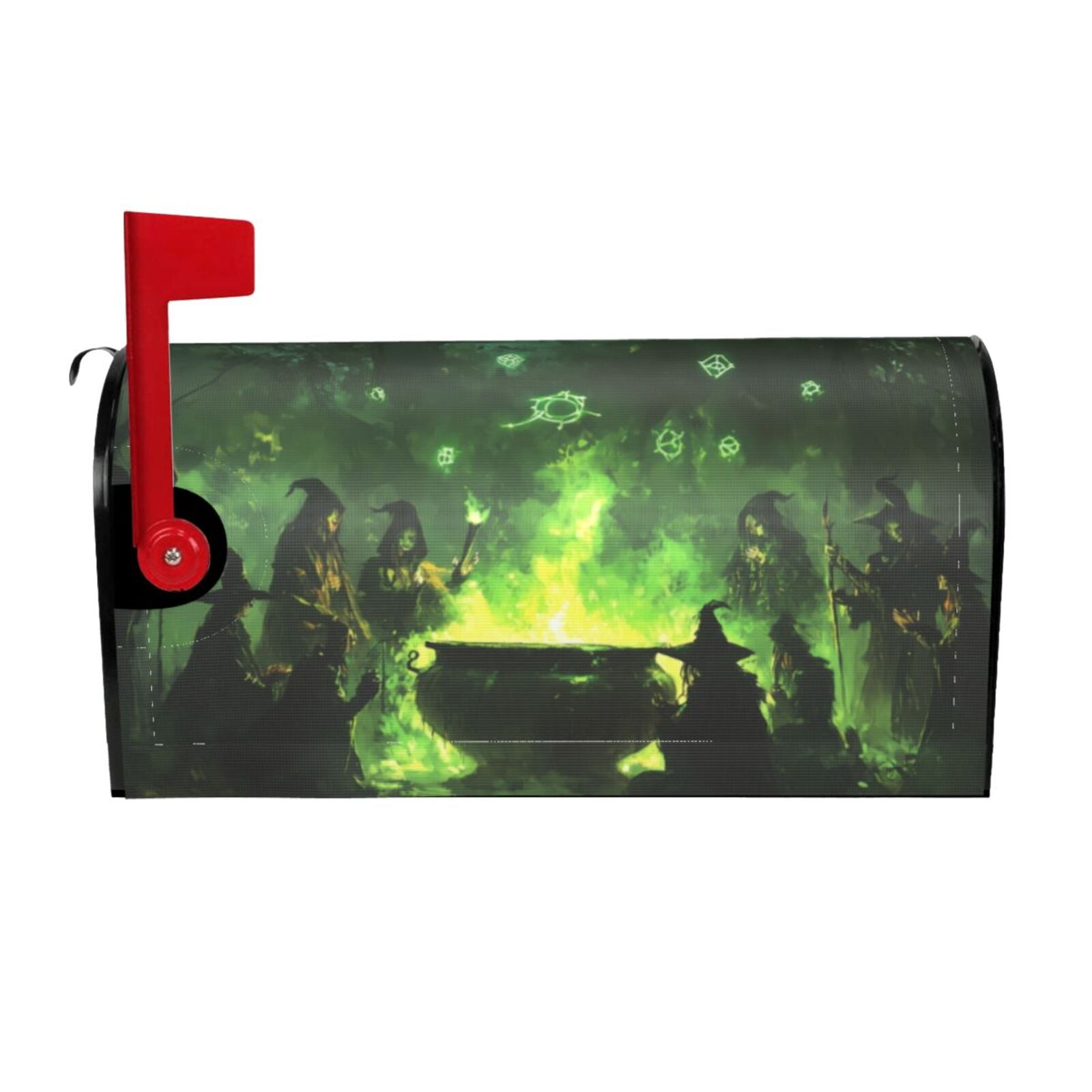 Mailbox Covers Magnetic Standard Size - Halloween Green Forest Witch ...