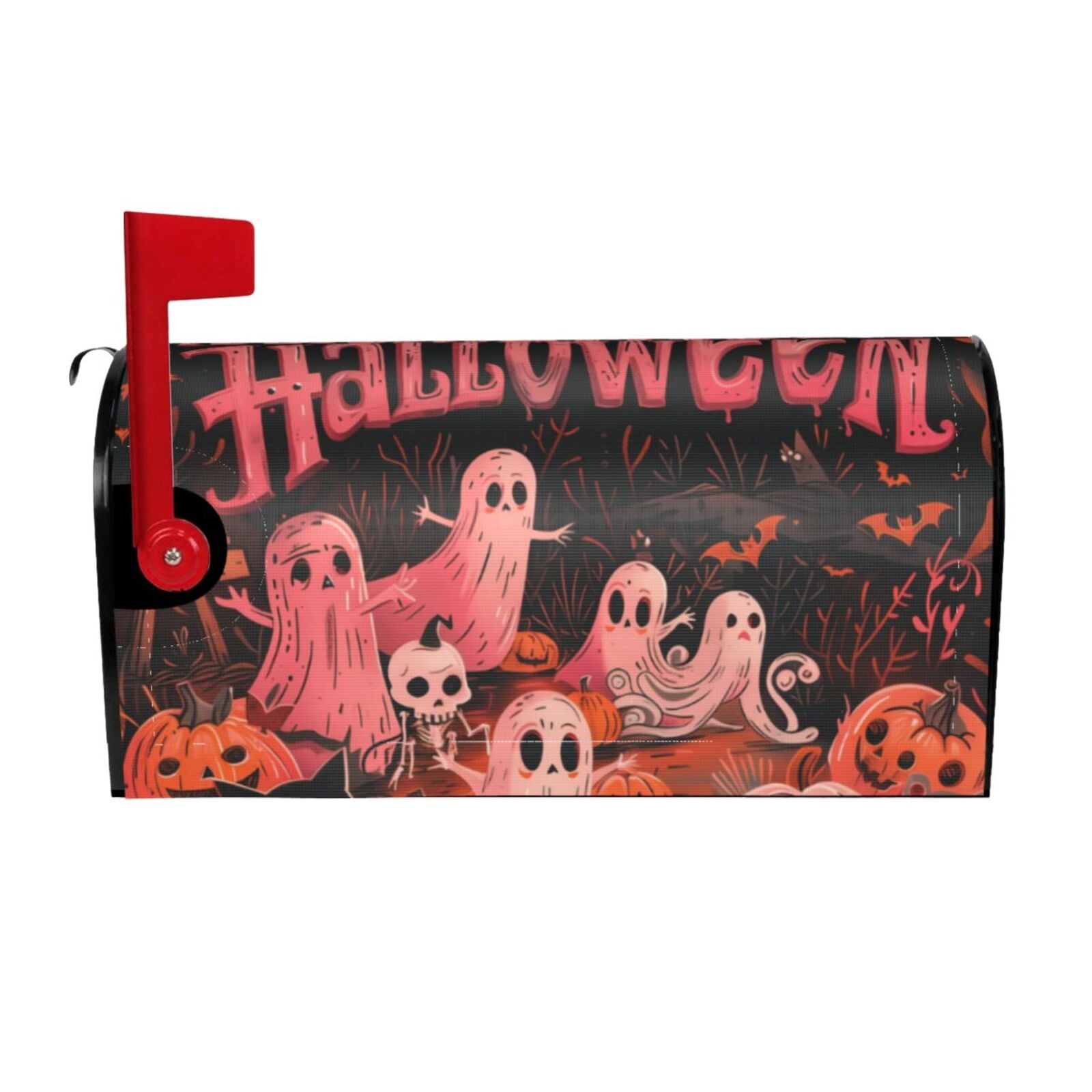 Mailbox Covers Magnetic Standard Size - Halloween Happy Ghost Pumpkin ...