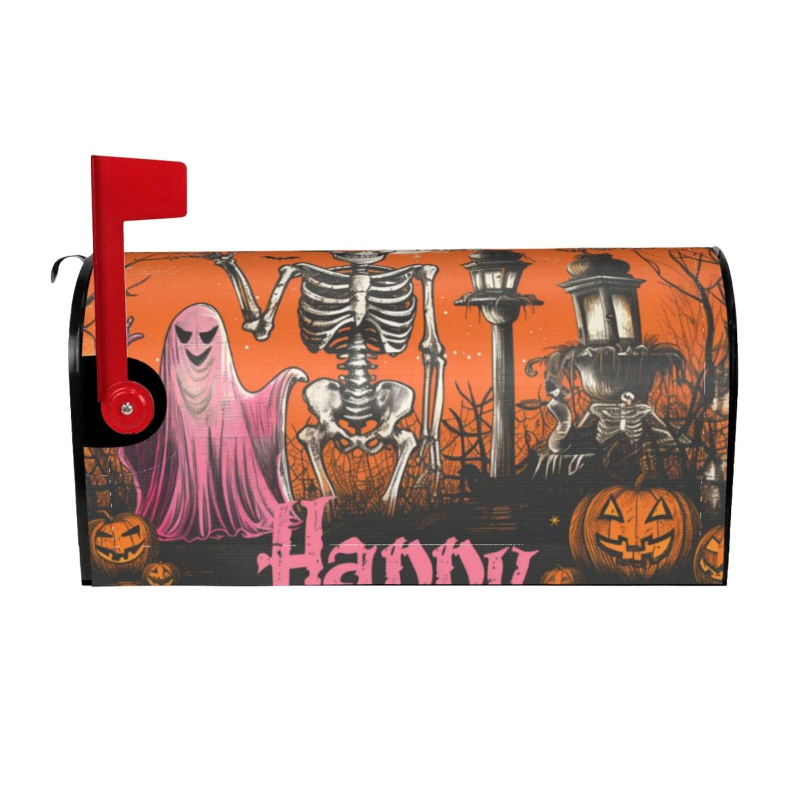 Mailbox Covers Magnetic Standard Size - Halloween Happy Skull Pink ...
