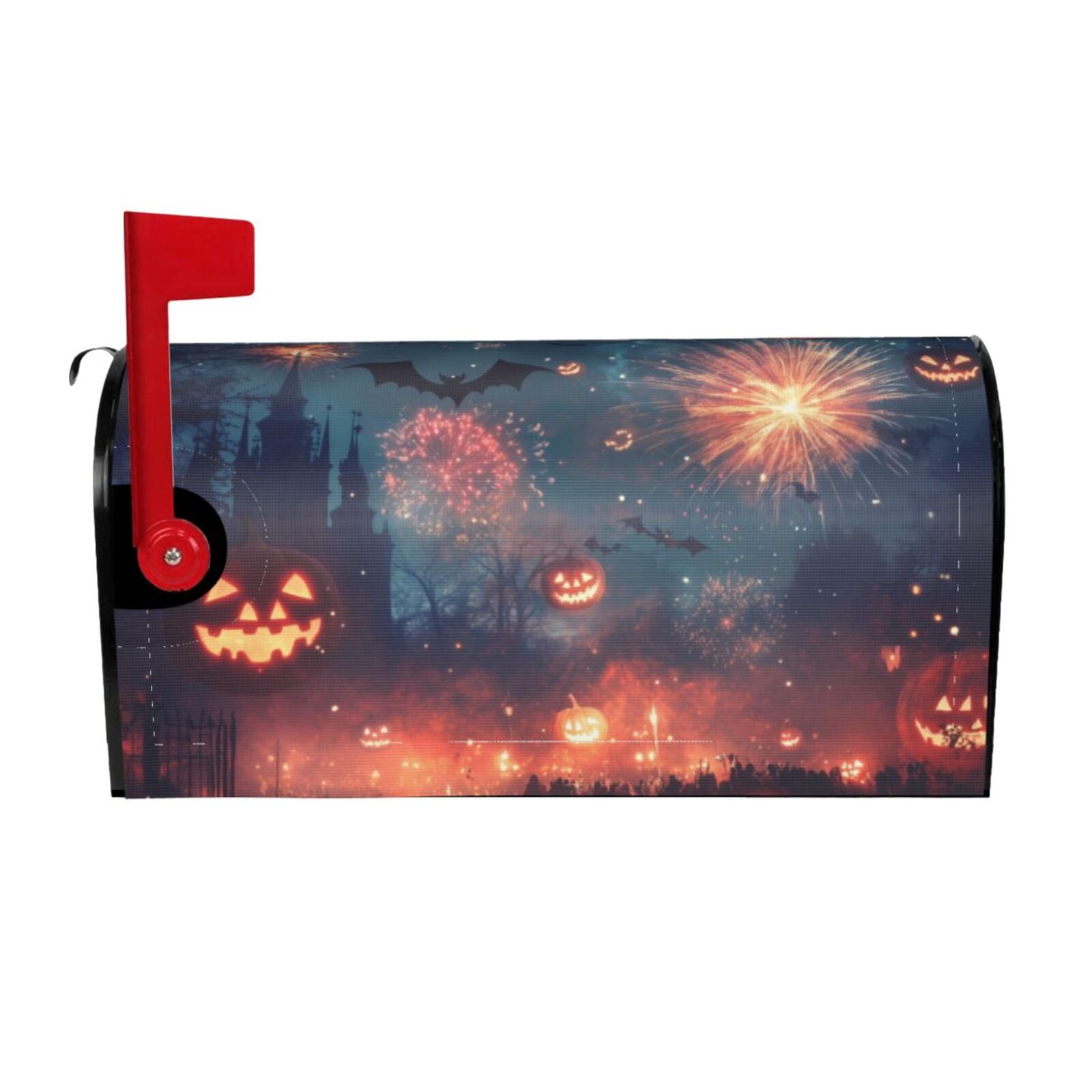 Mailbox Covers Magnetic Standard Size - Halloween Pumpkin Bat Glow ...