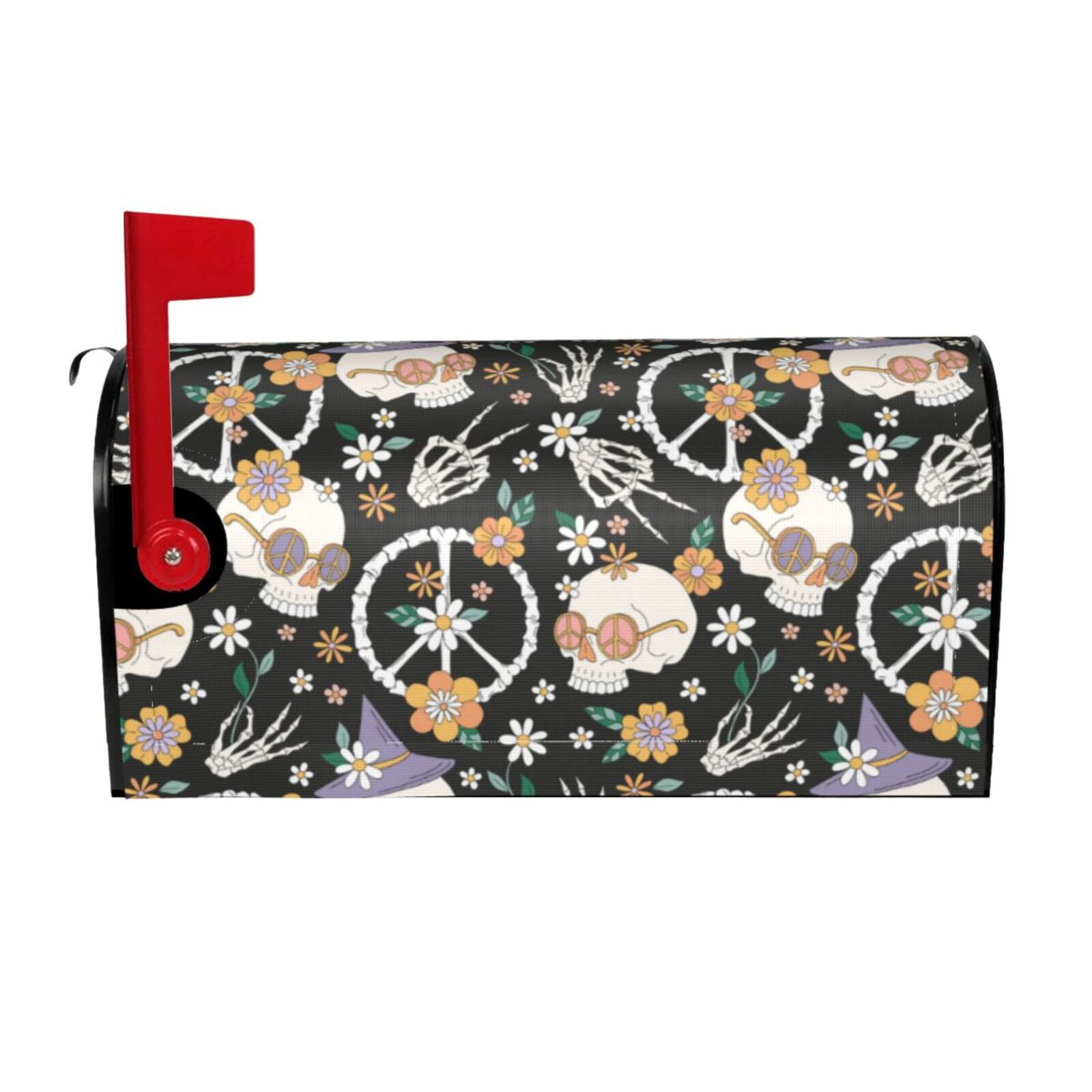 Mailbox Covers Magnetic Standard Size - Halloween Scull Peace Sign cool ...