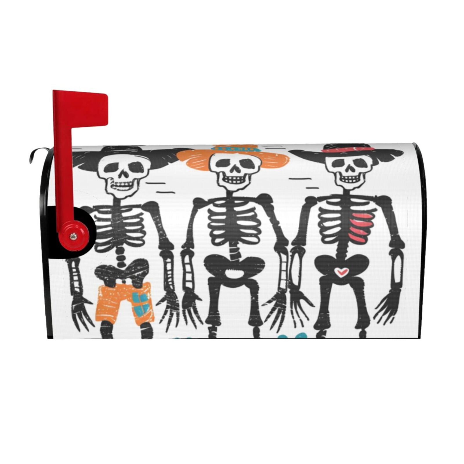 Mailbox Covers Magnetic Standard Size - Halloween Skeleton Trio ...