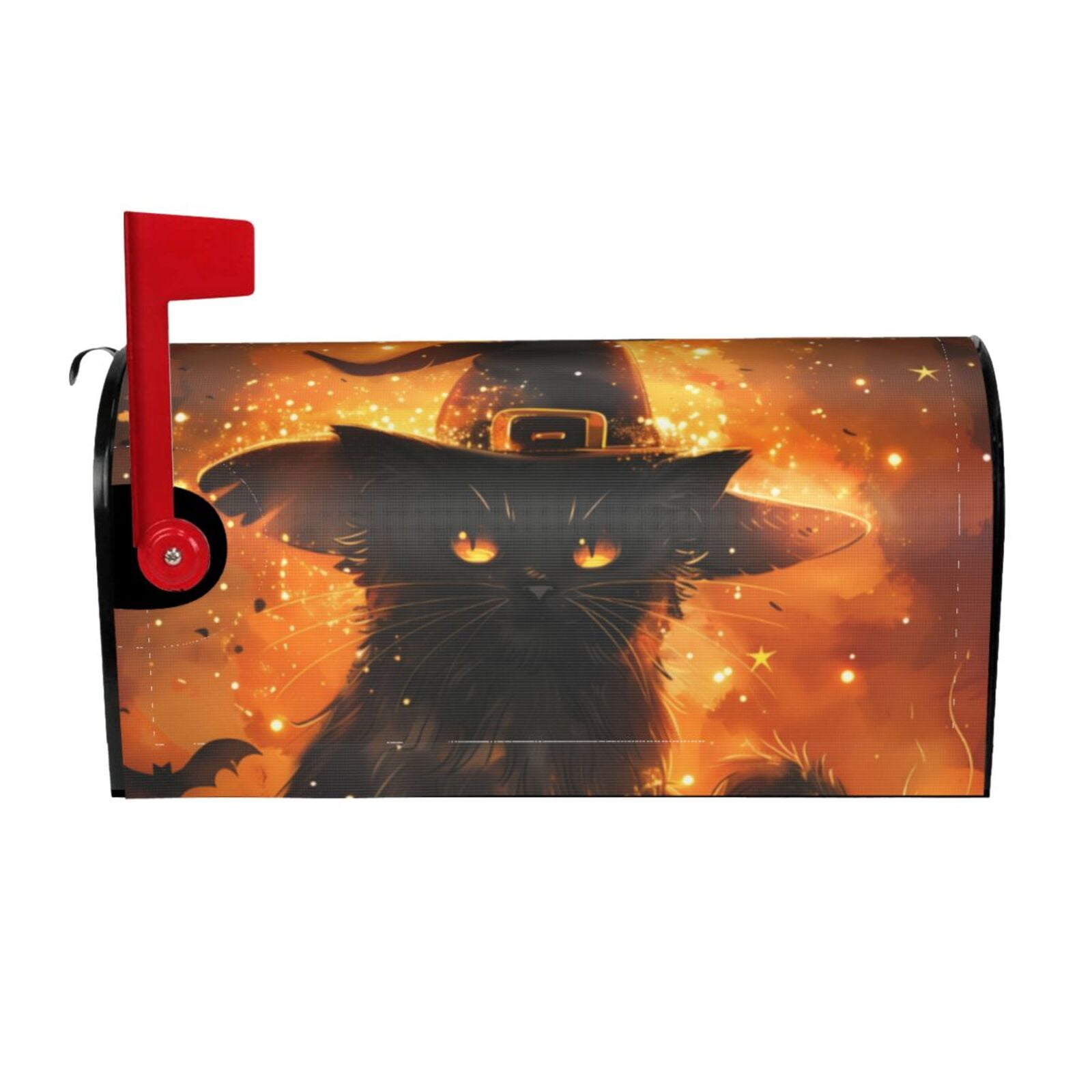 Mailbox Covers Magnetic Standard Size - Halloween Witch Hat Black Cat A ...
