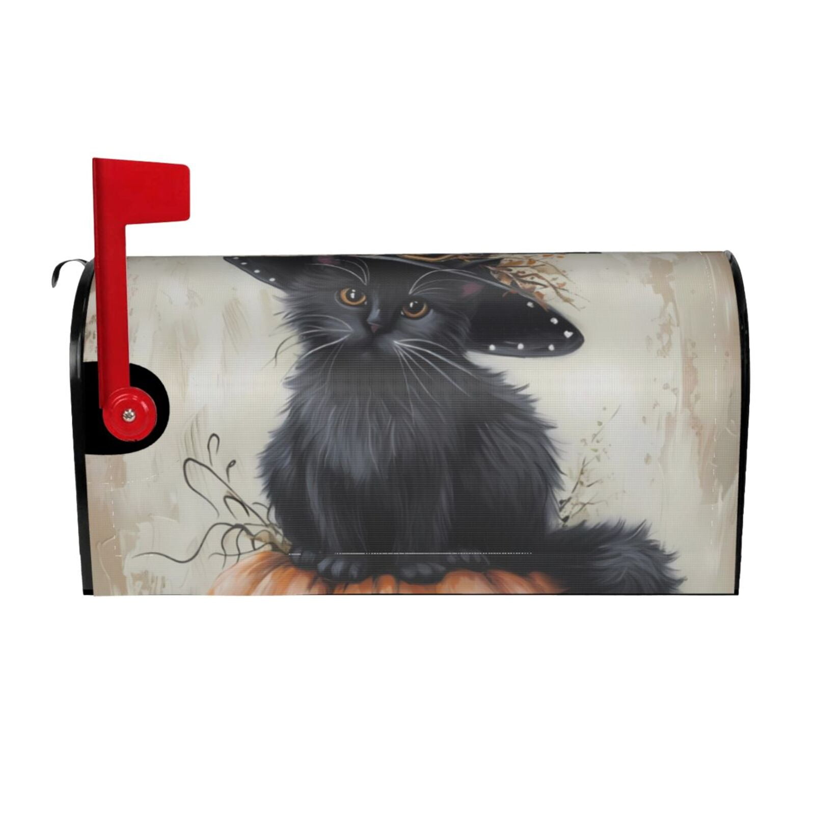 Mailbox Covers Magnetic Standard Size - Halloween Witch Hat Black Cat ...