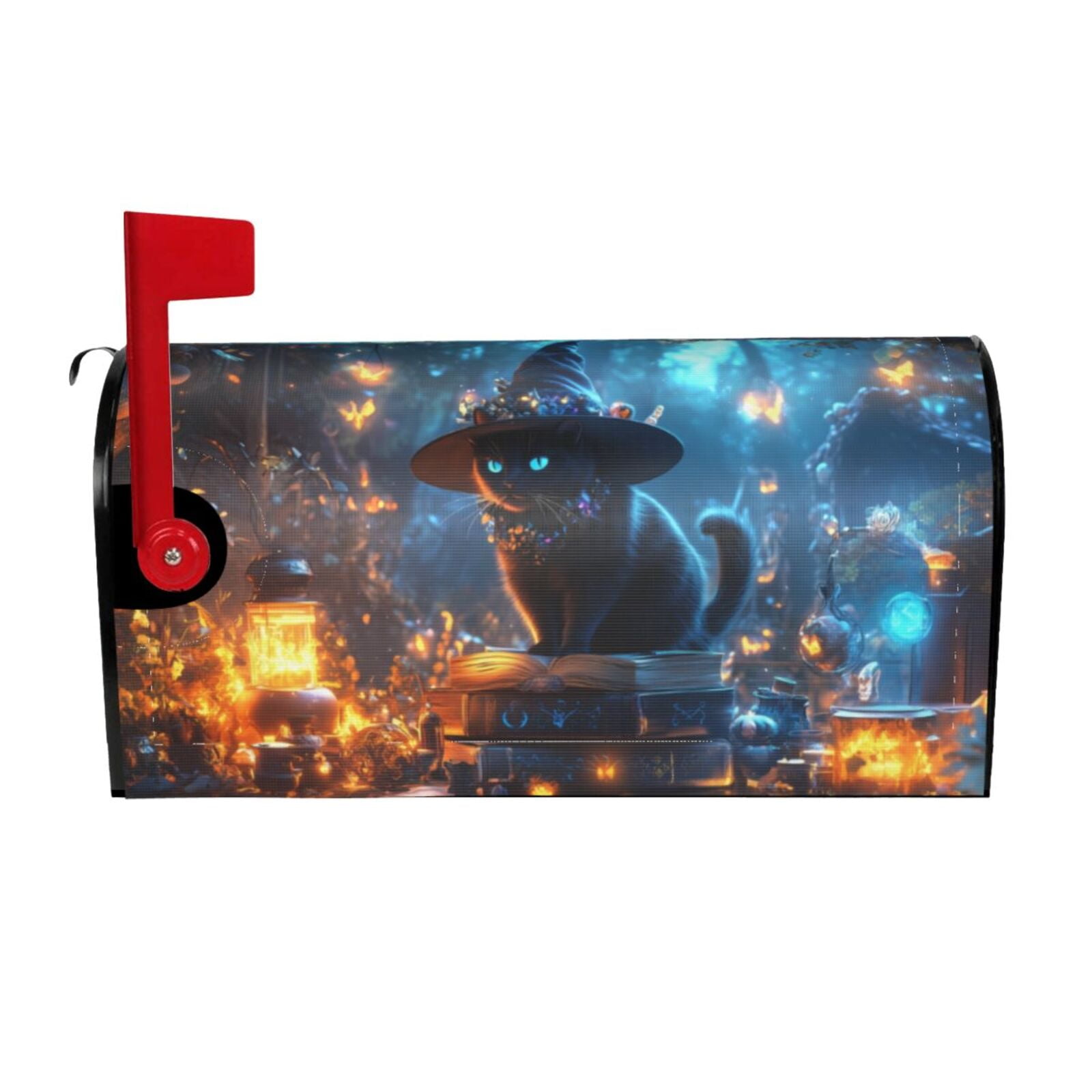 Mailbox Covers Magnetic Standard Size - Halloween Witch Hat Cat (2 ...