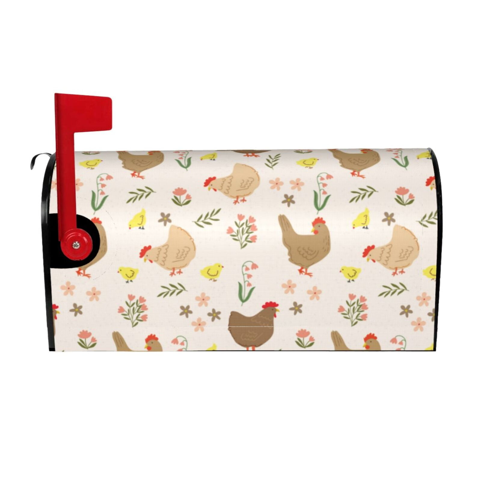 Mailbox Covers Magnetic Standard Size - Hand Drawn Cute Chicken Flower ...