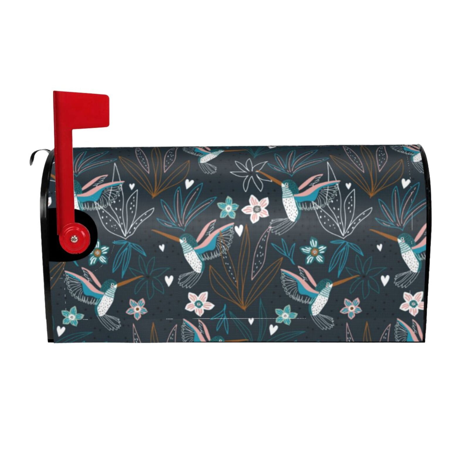 Mailbox Covers Magnetic Standard Size - Hand Painted Hummingbird Flower ...
