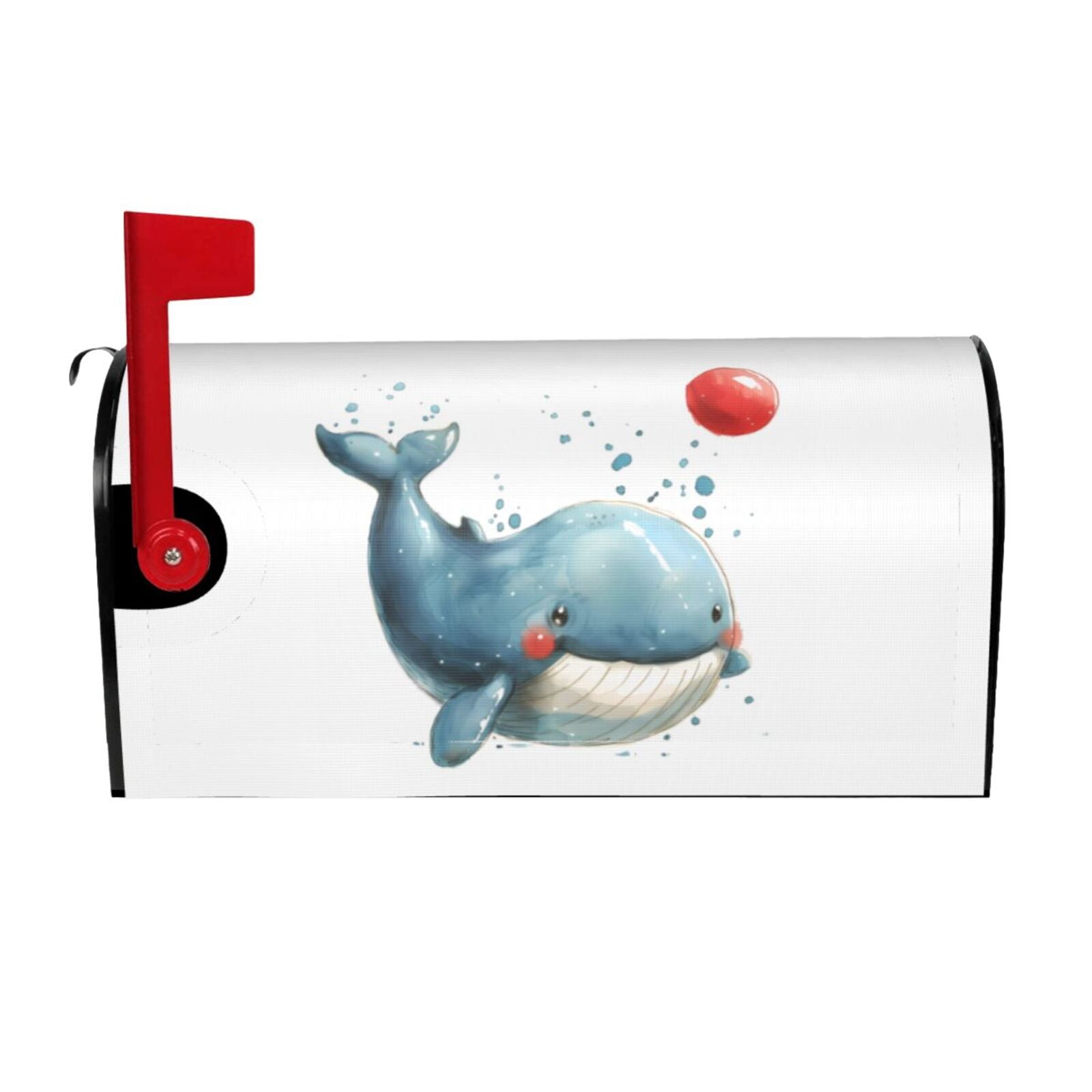 Mailbox Covers Magnetic Standard Size - Happy Blue Whale Cartoon ...