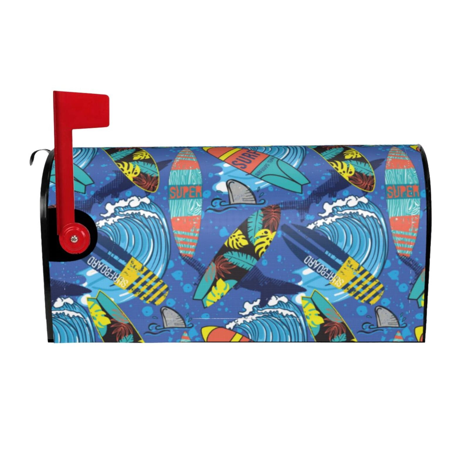 Mailbox Covers Magnetic Standard Size - Hawaiian Style Shark Wave ...