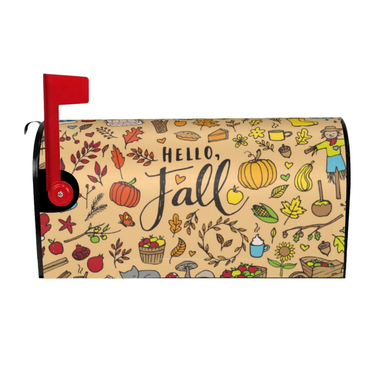 Mailbox Covers Magnetic Standard Size - Hello Fall Autumn Leaves ...