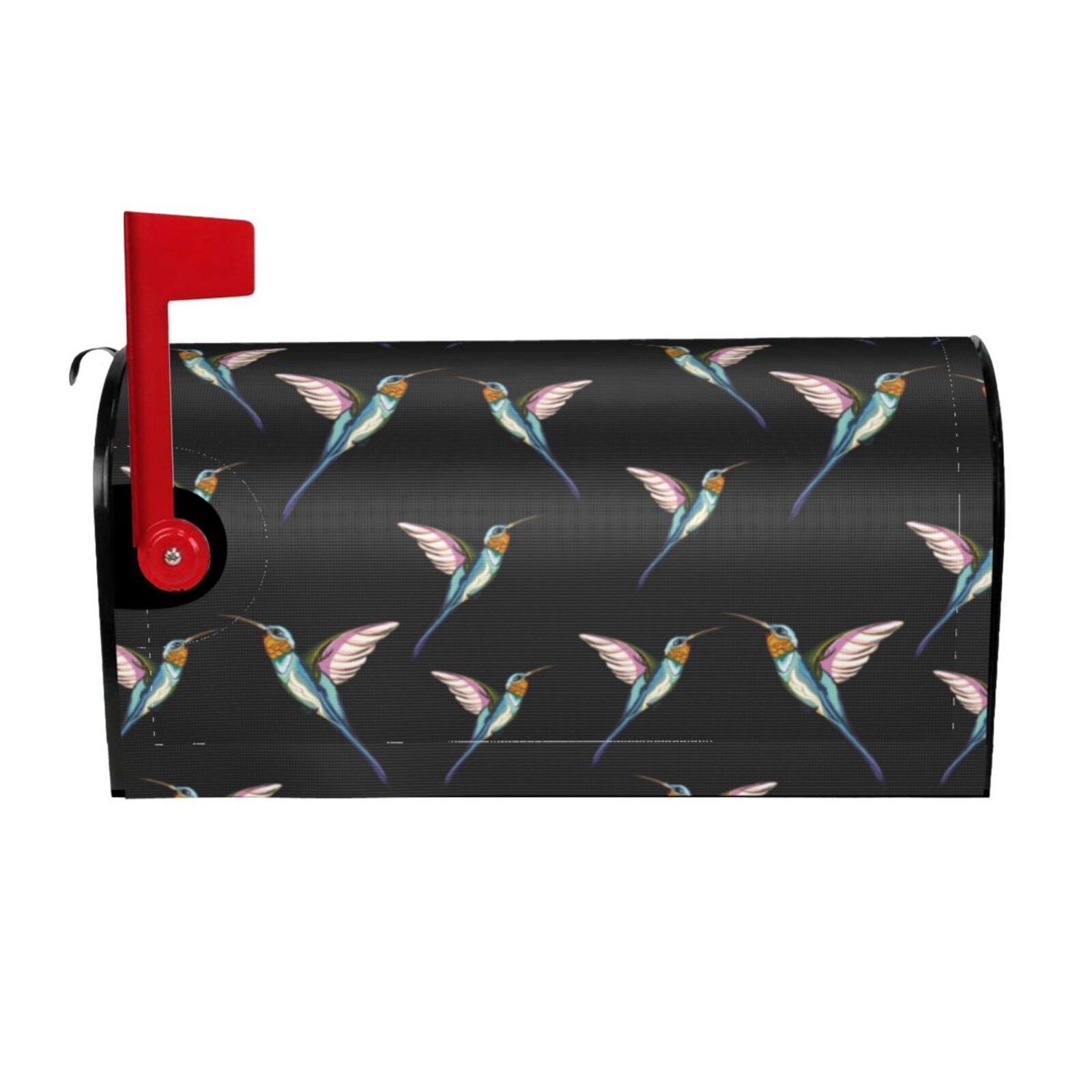 Mailbox Covers Magnetic Standard Size - Hummingbird Print Black ...
