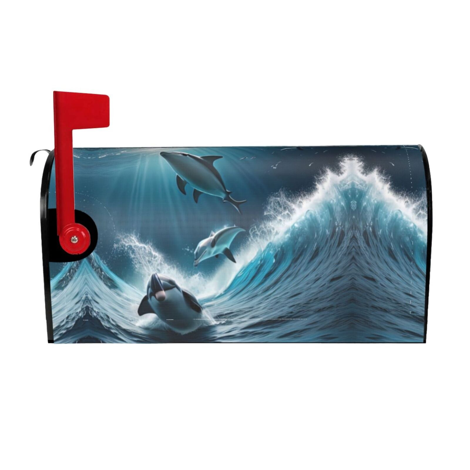 Mailbox Covers Magnetic Standard Size - Ice Blue Ocean Cute Dolphin A ...