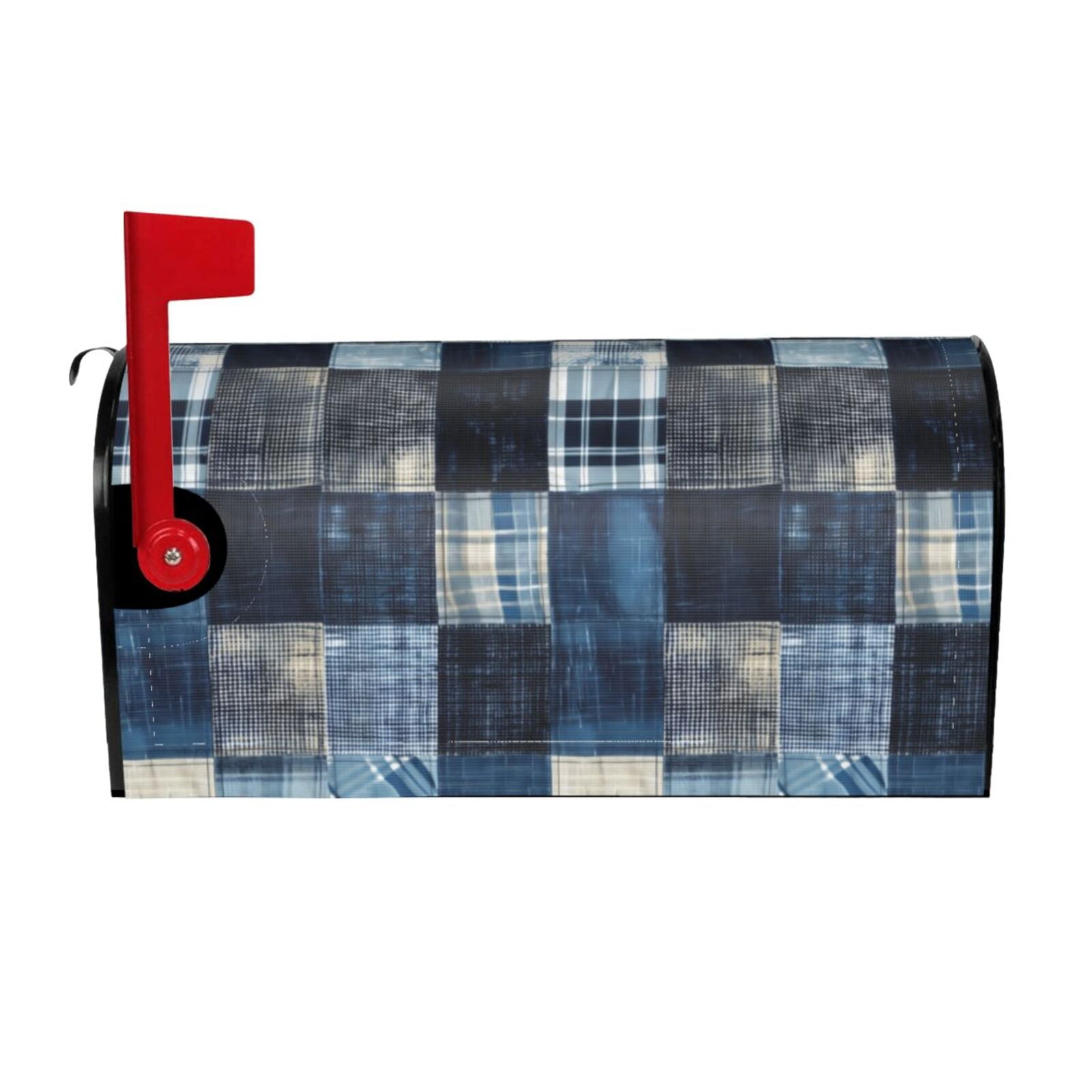 Mailbox Covers Magnetic Standard Size - Indigo Patchwork Quilt ...