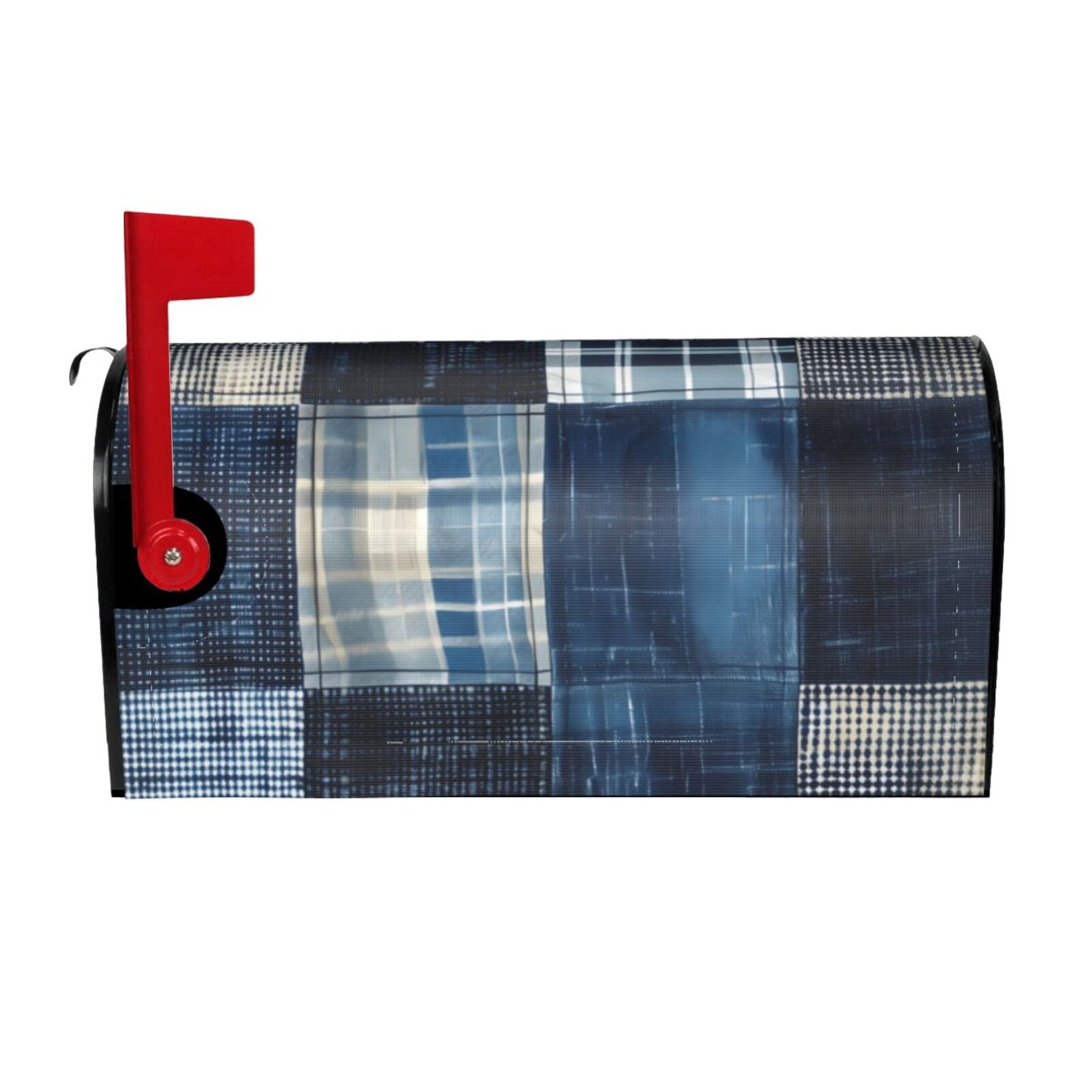Mailbox Covers Magnetic Standard Size - Indigo Patchwork Quilt ...