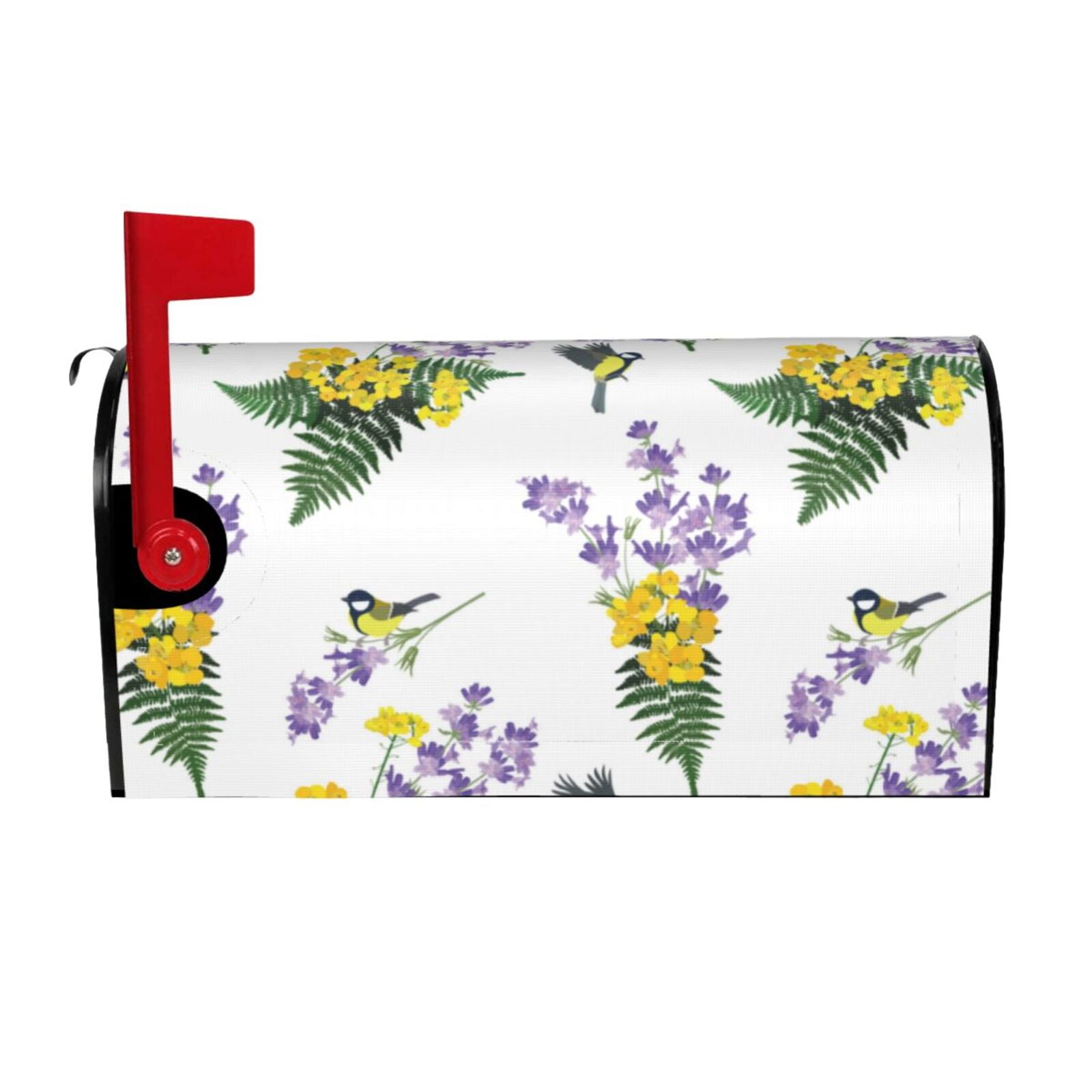 Mailbox Covers Magnetic Standard Size - Lavender Flowers Bird ...