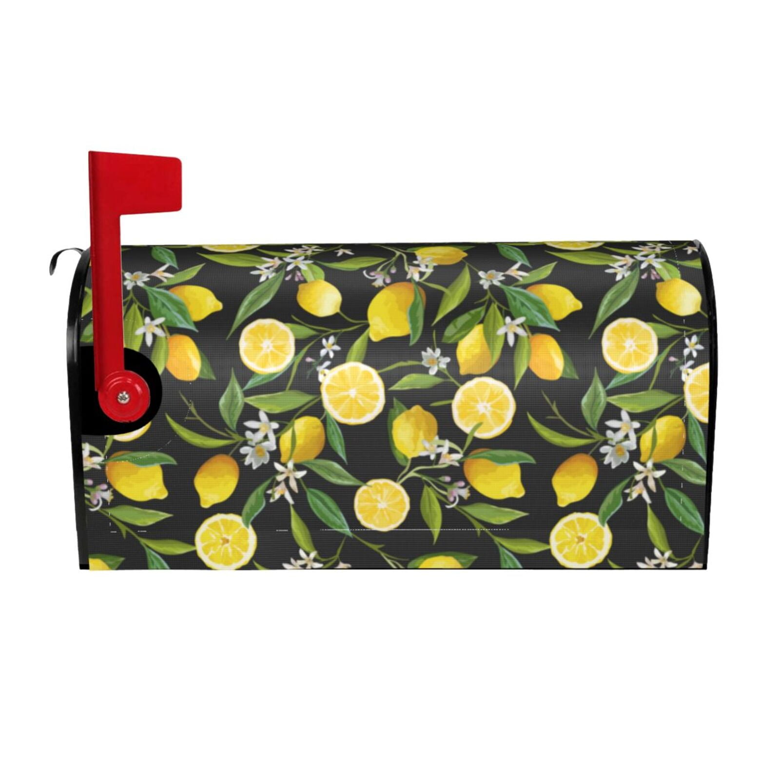 Mailbox Covers Magnetic Standard Size - Lemon Fruits Flowers Leaves ...