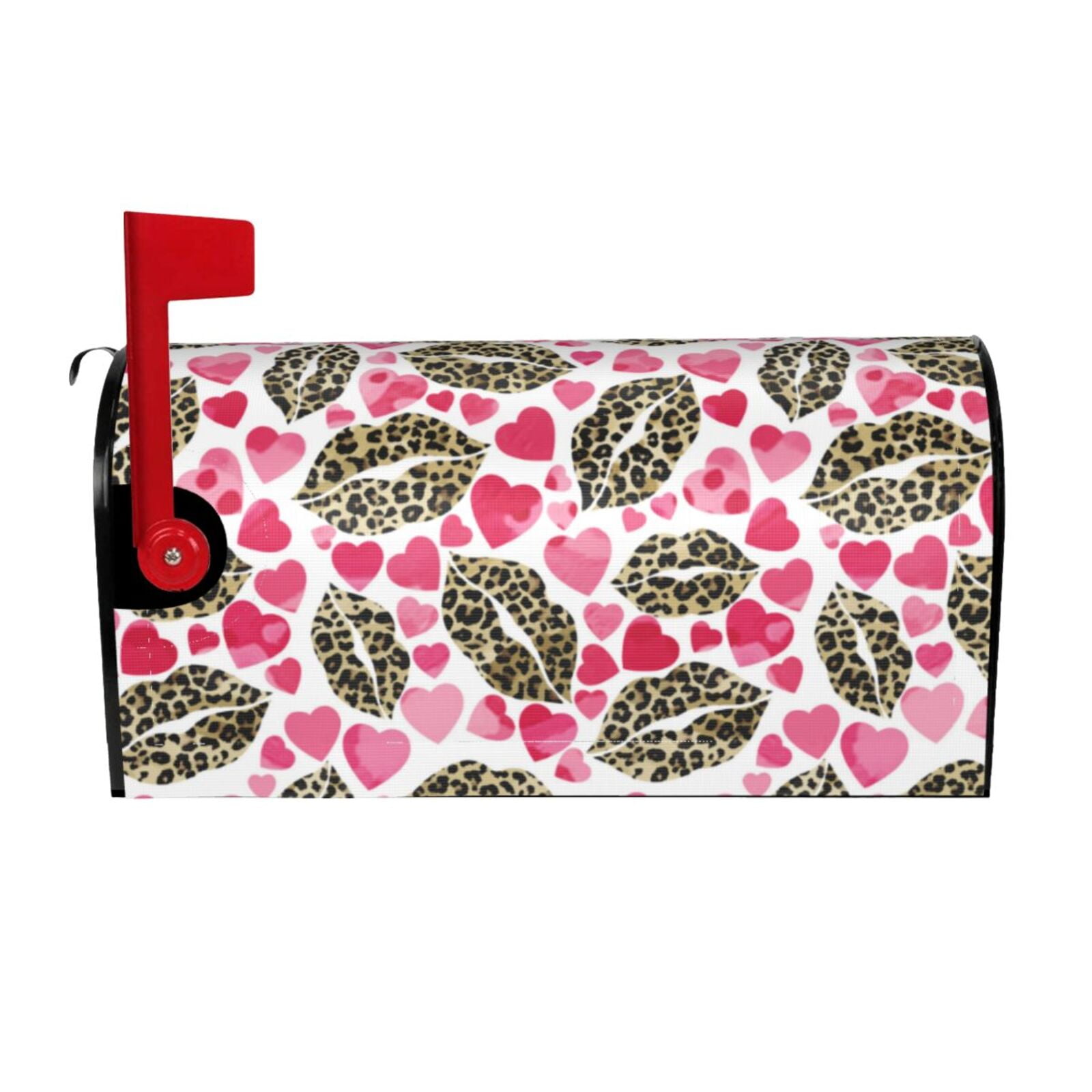 Mailbox Covers Magnetic Standard Size - Leopard lip pink heart ...