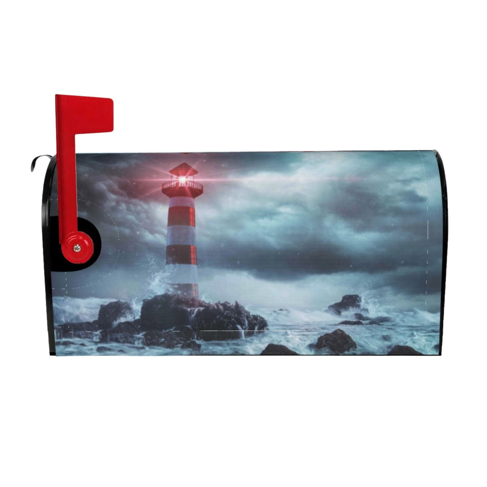 Mailbox Covers Magnetic Standard Size - Lighthouse in a Stormy Sea ...