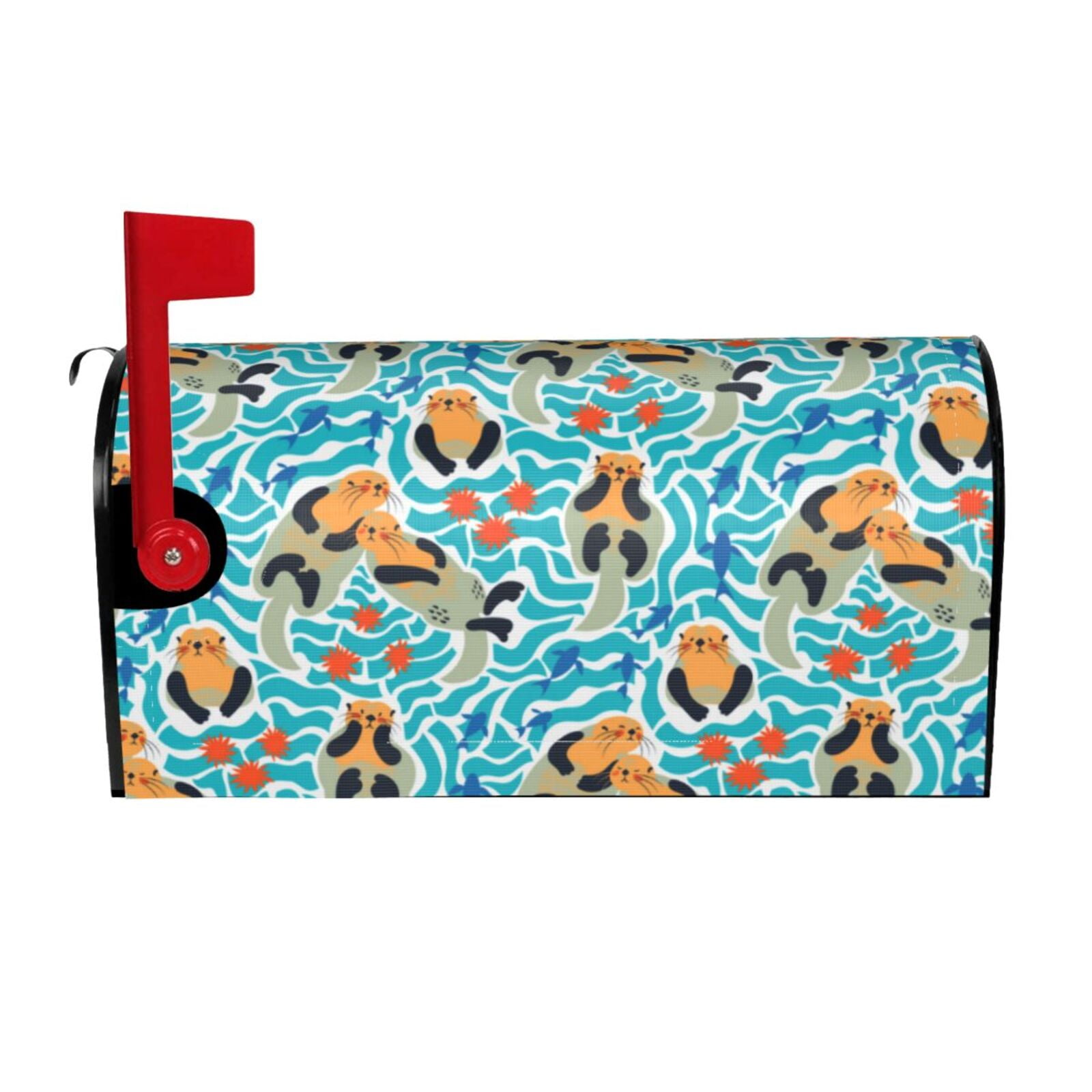 Mailbox Covers Magnetic Standard Size - Lovely Sea Otters Waterproof ...