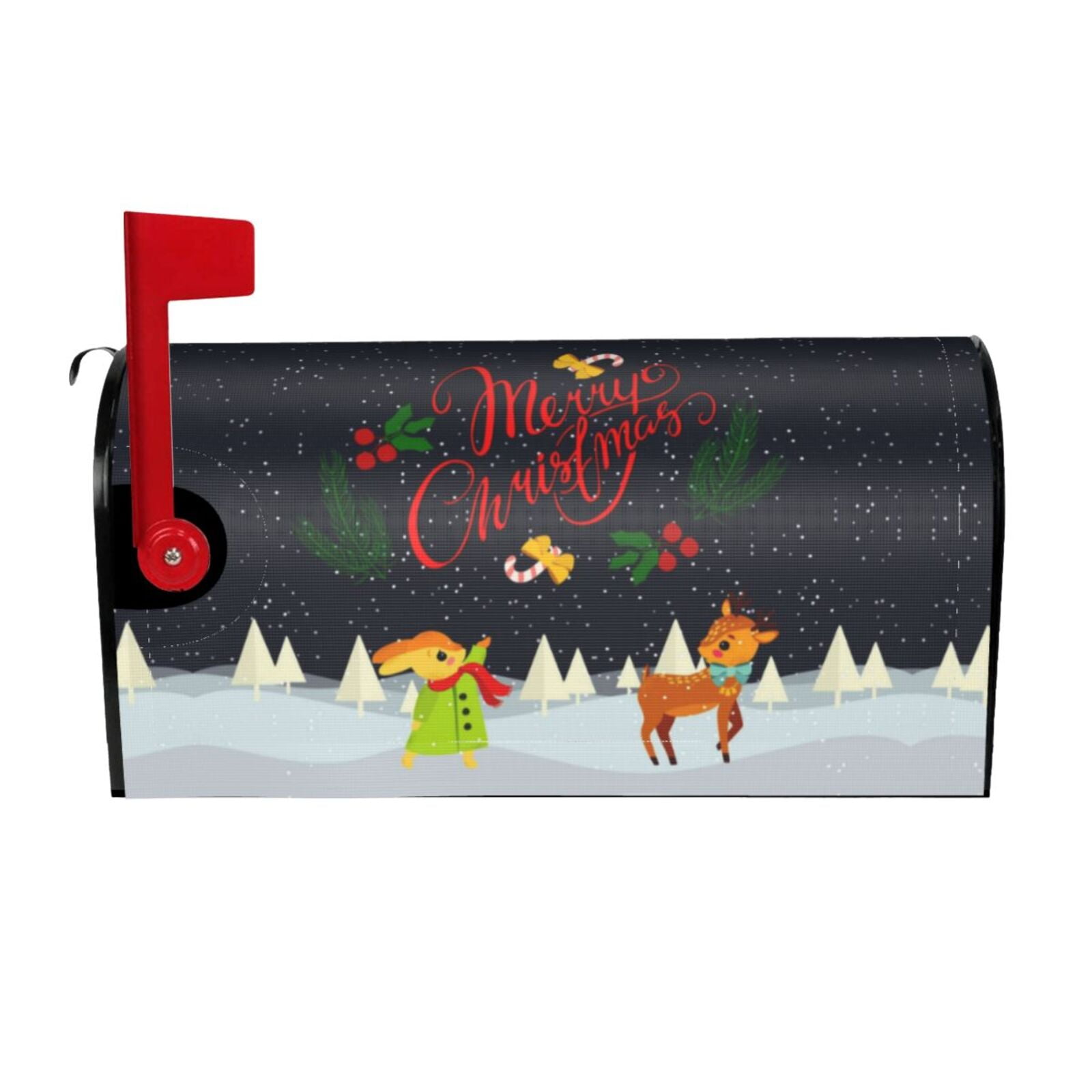 Mailbox Covers Magnetic Standard Size - Merry Christmas Elk Waterproof ...