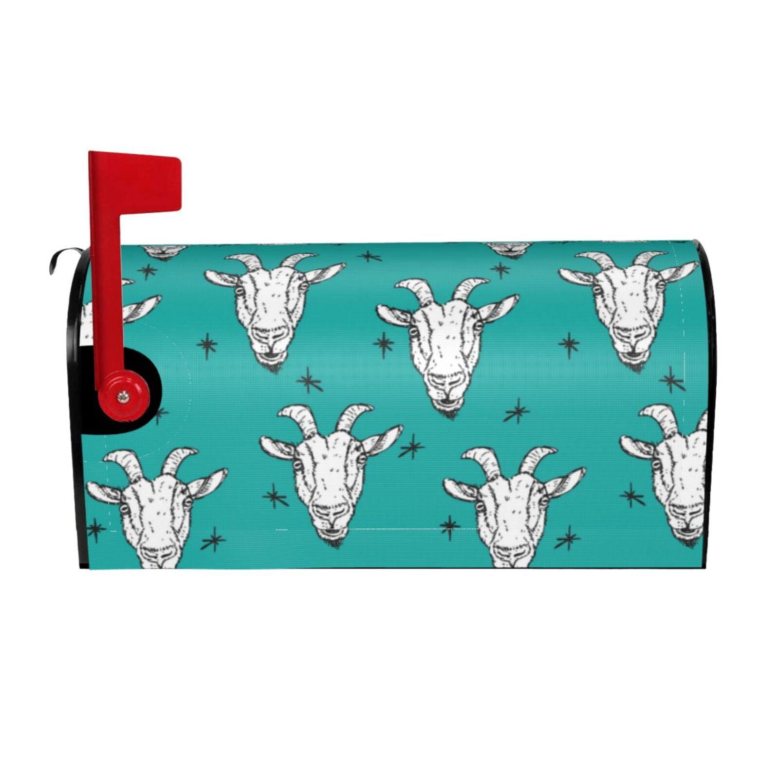 Mailbox Covers Magnetic Standard Size - Modern Cartoon Goat Head White ...