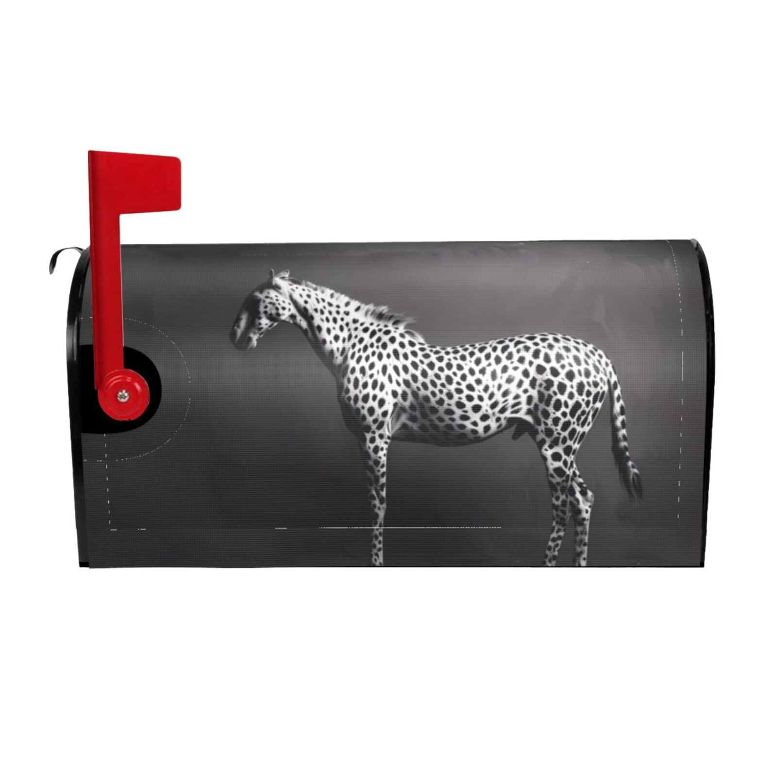 Mailbox Covers Magnetic Standard Size - Monochrome Leopard Horse ...