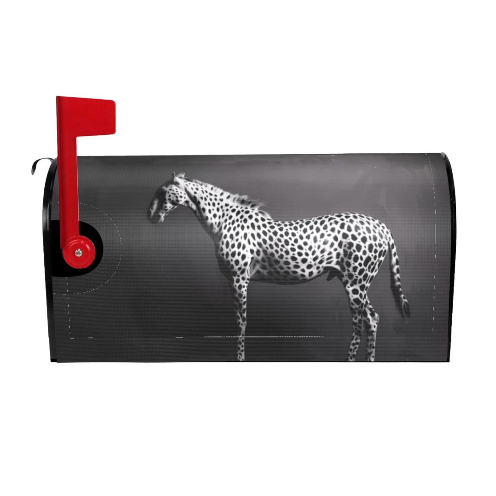 Mailbox Covers Magnetic Standard Size - Monochrome Leopard Horse ...