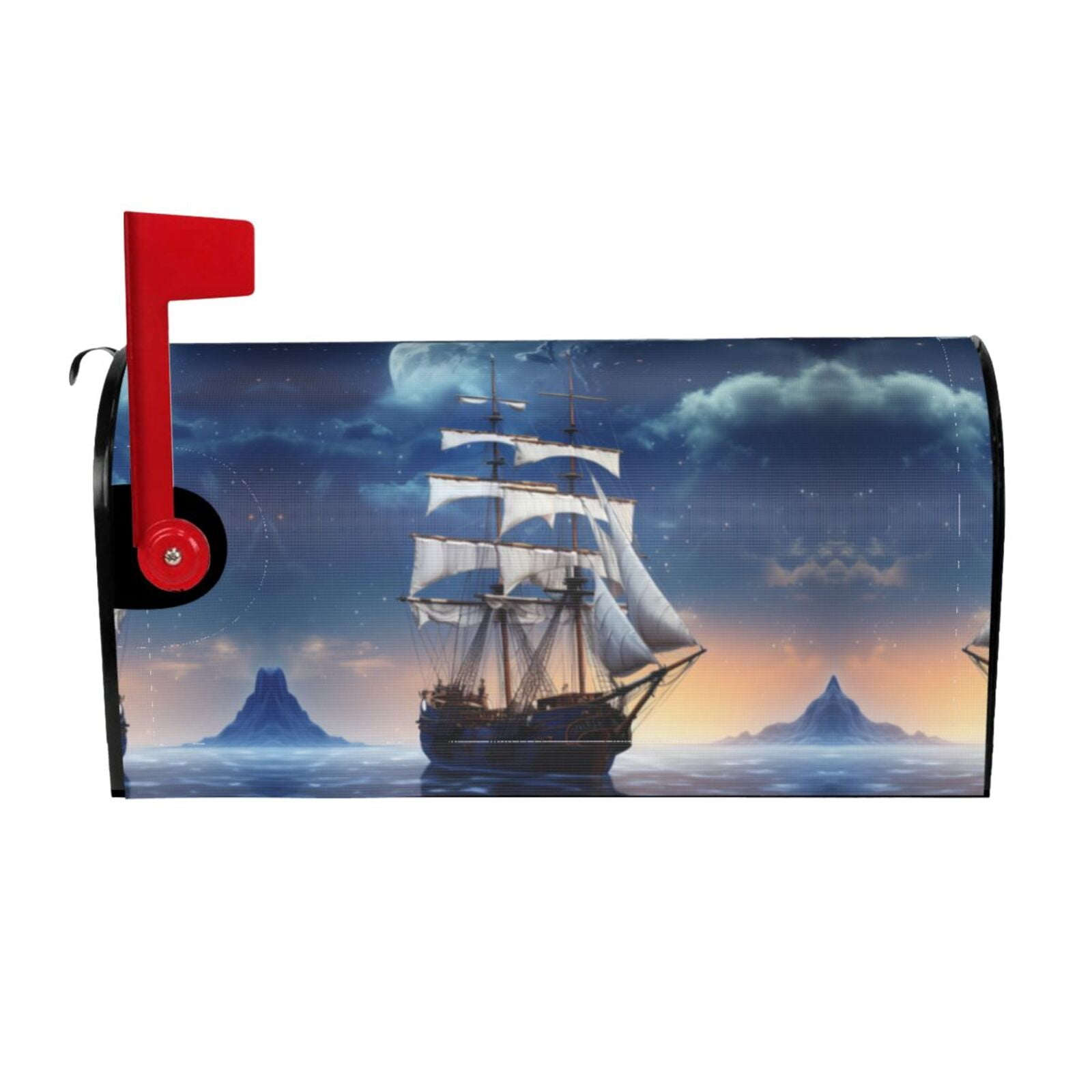 Mailbox Covers Magnetic Standard Size - Moonlit Night Sea Sailboat ...