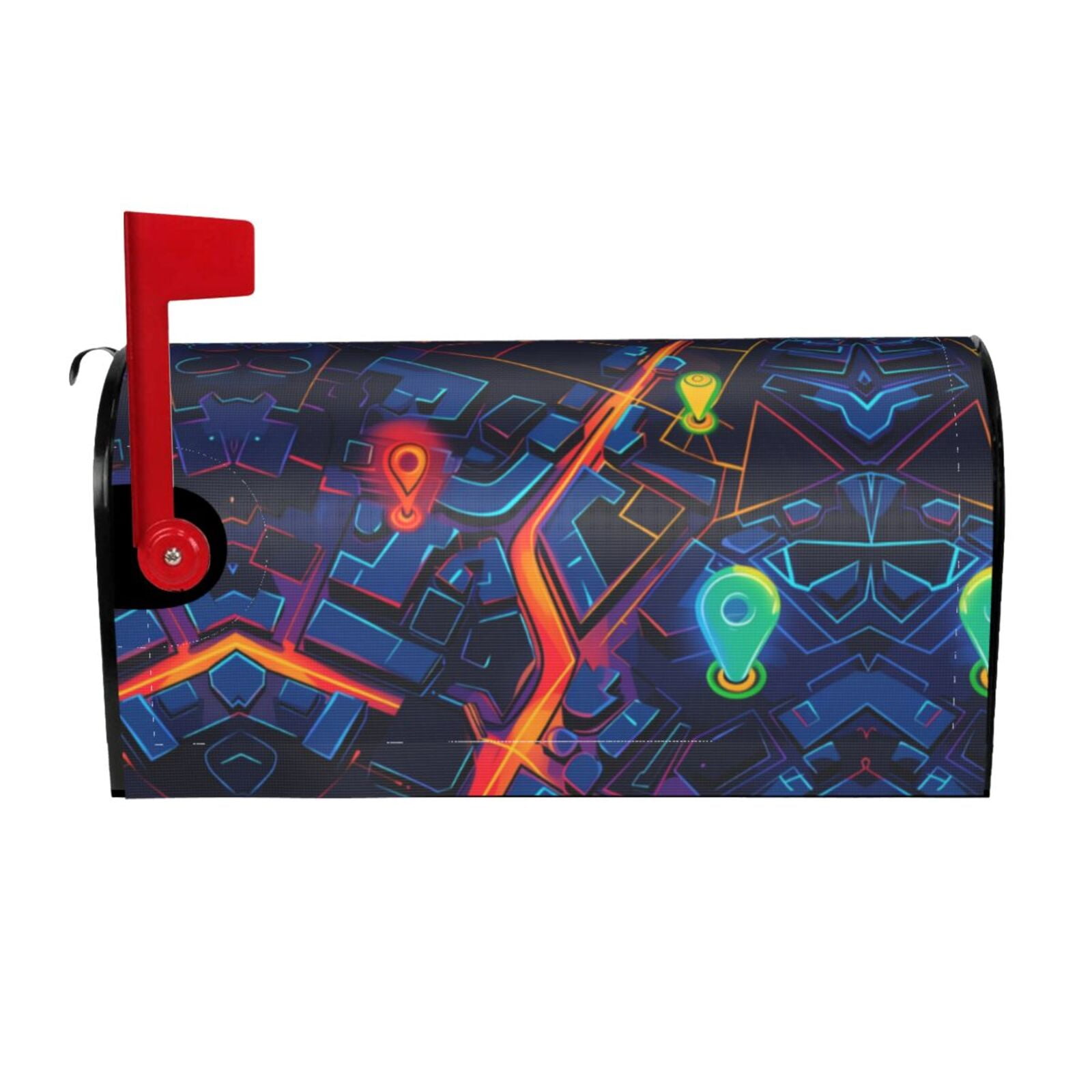 Mailbox Covers Magnetic Standard Size - Neon City Map Waterproof ...