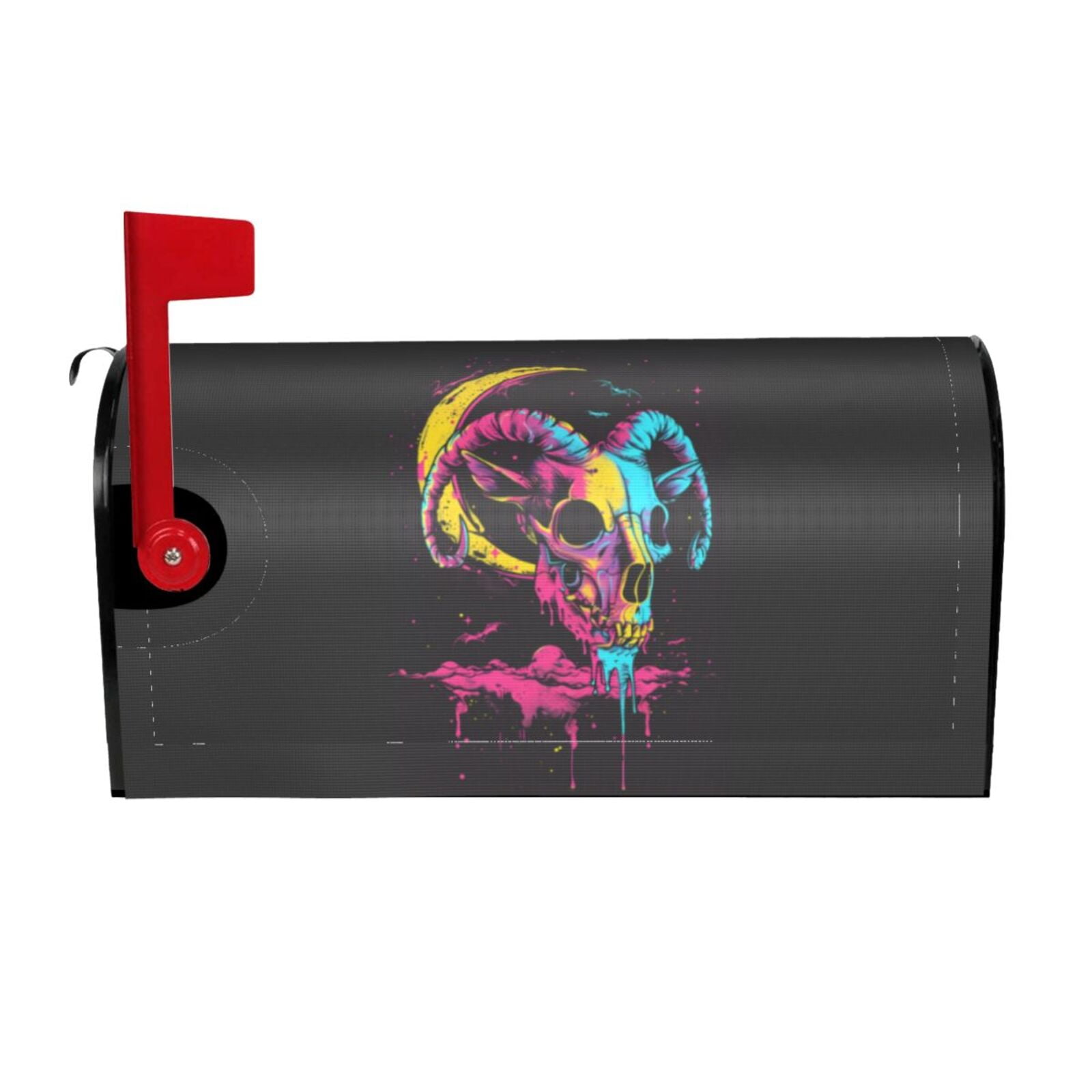 Mailbox Covers Magnetic Standard Size - Neon Gothic Skull Moon ...