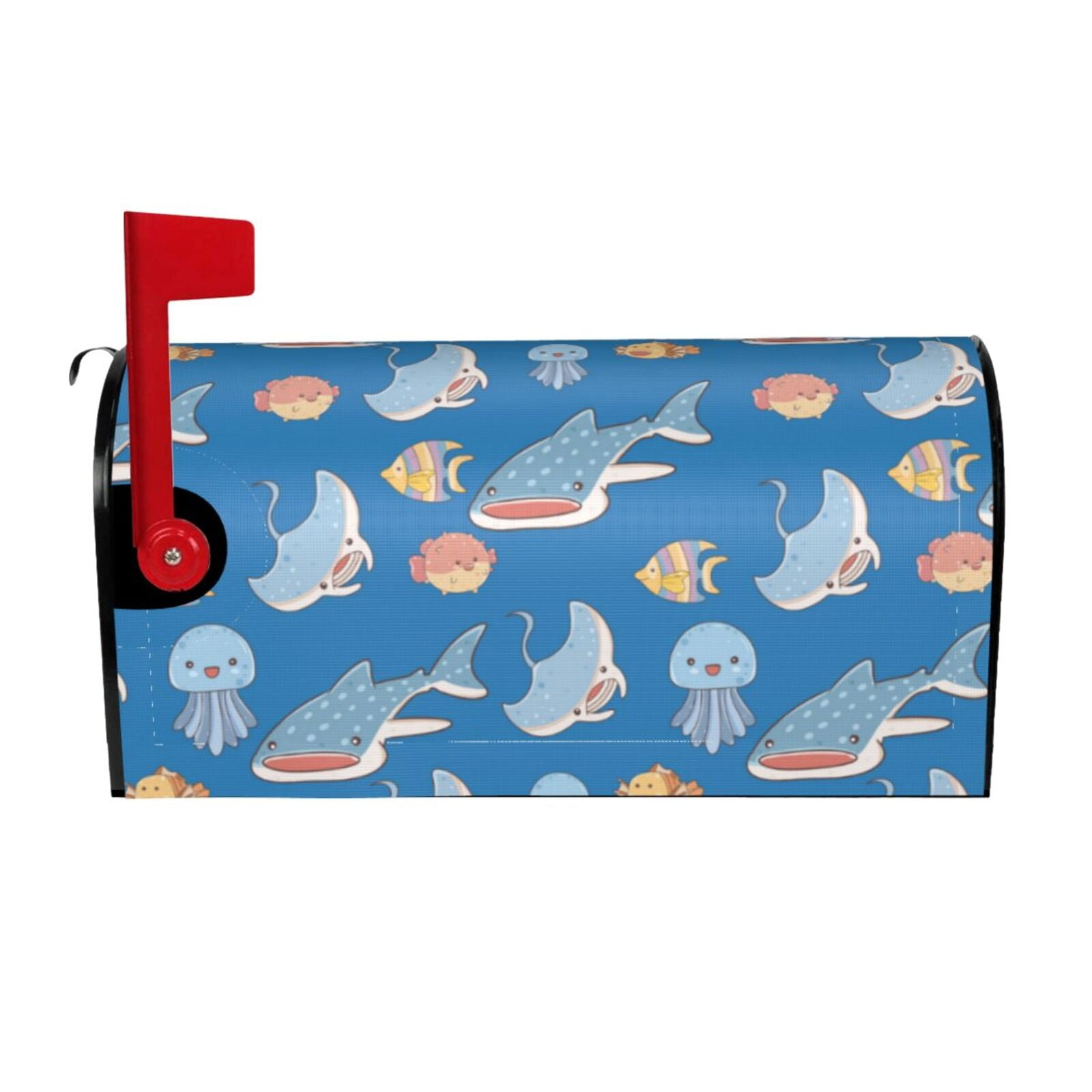 Mailbox Covers Magnetic Standard Size - Ocean Cute Shark Jellyfish Fish ...