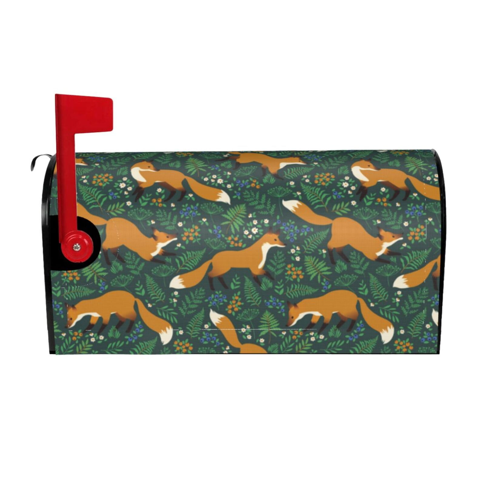 Mailbox Covers Magnetic Standard Size - Orange Fox Greenery Waterproof Mailbox Wraps Magnetic ...