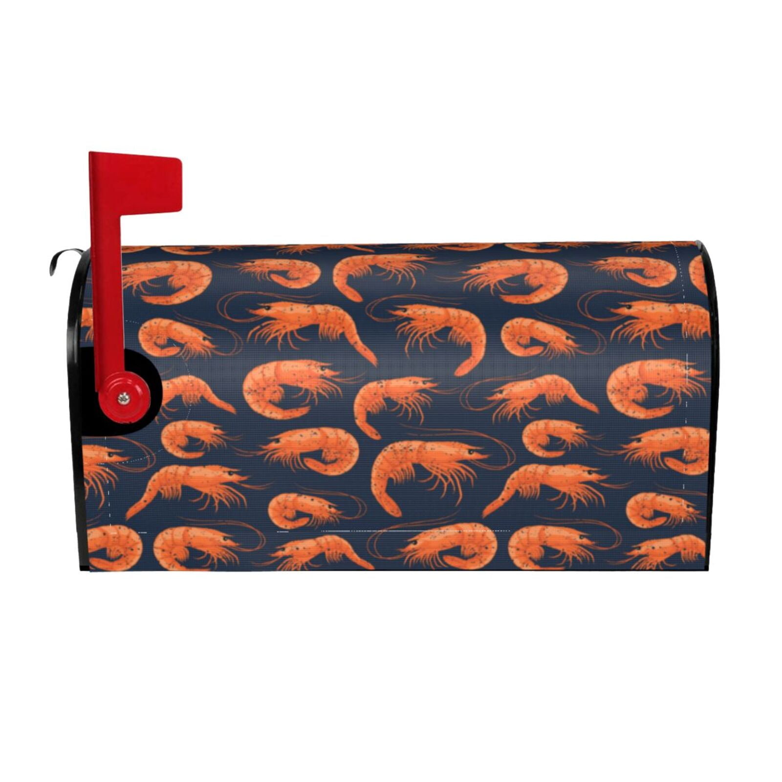 Mailbox Covers Magnetic Standard Size - Orange Shrimp Print Waterproof ...