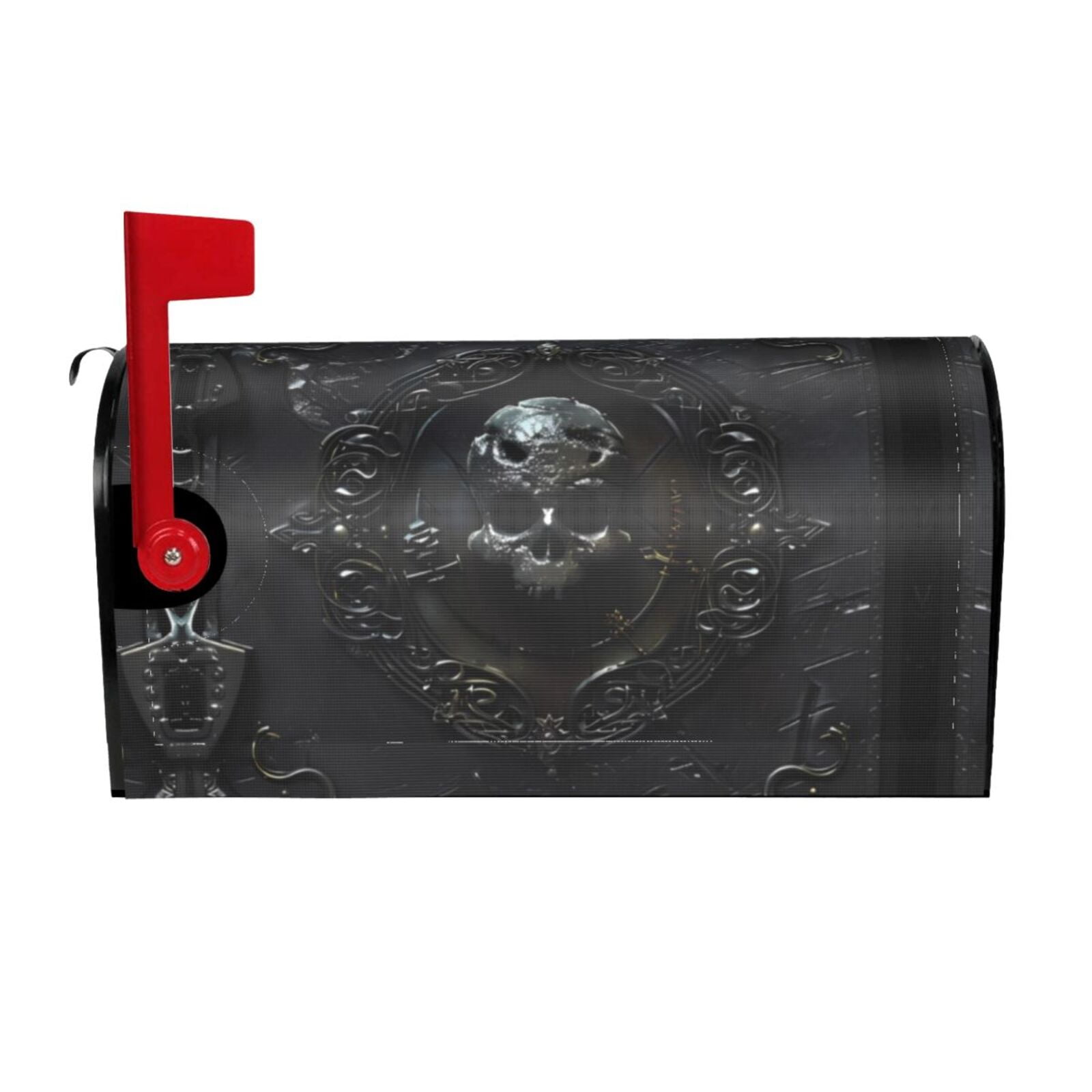 Mailbox Covers Magnetic Standard Size - Ornate Dark Skull Book ...