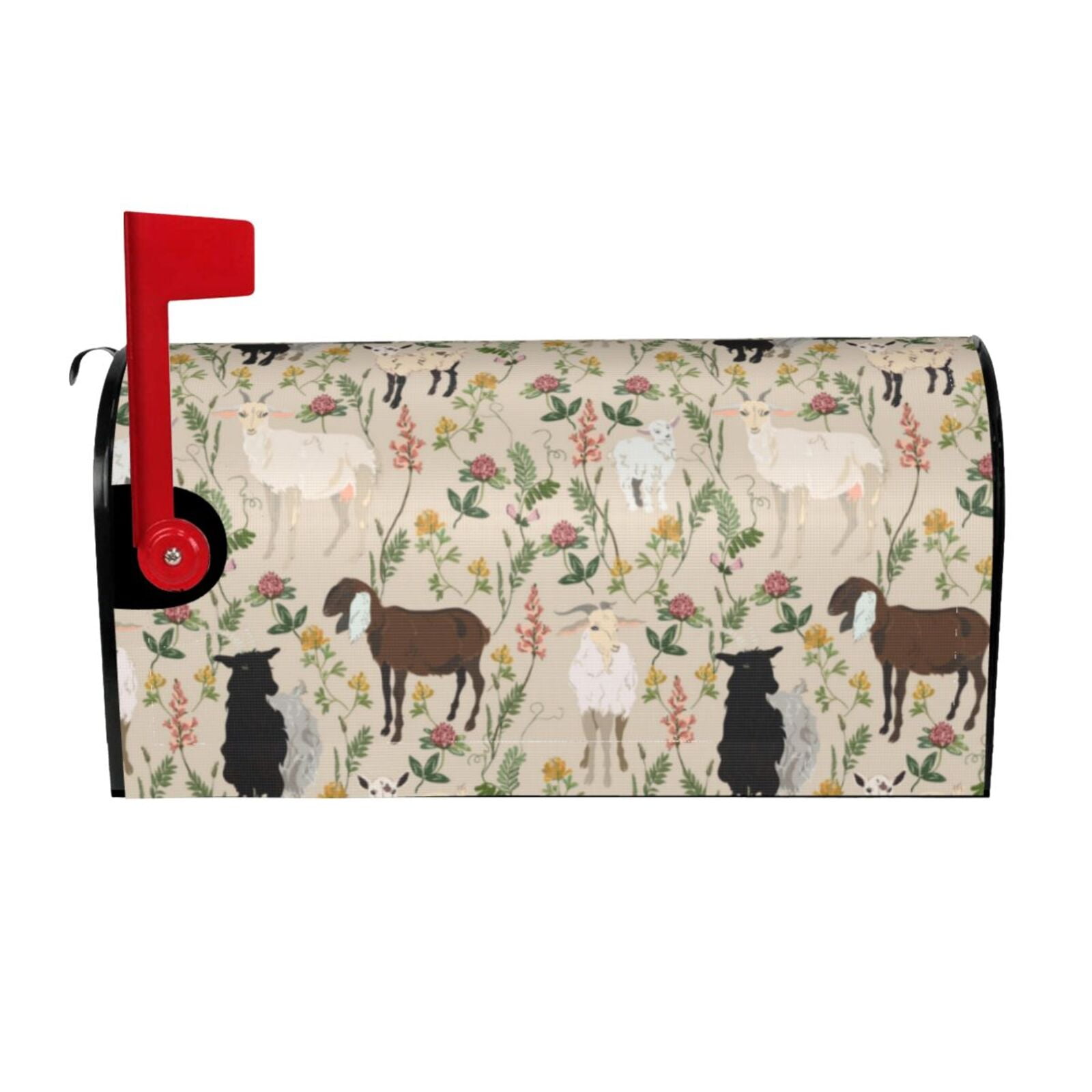Mailbox Covers Magnetic Standard Size - Painted Cute Goat Flower ...