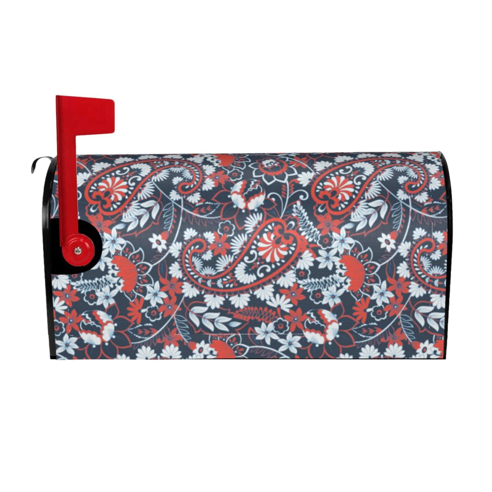 Mailbox Covers Magnetic Standard Size - Paisley Print red Waterproof ...