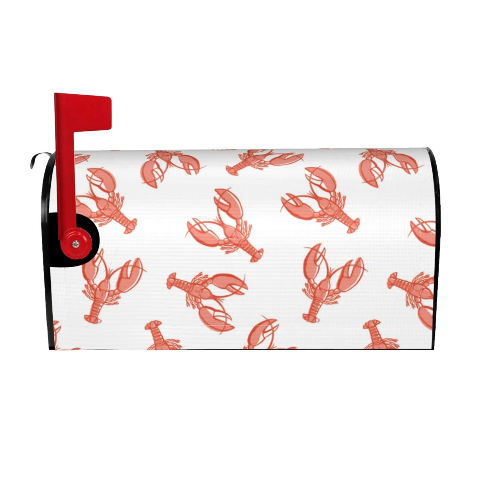 Mailbox Covers Magnetic Standard Size - Pale Red Lobster Print ...