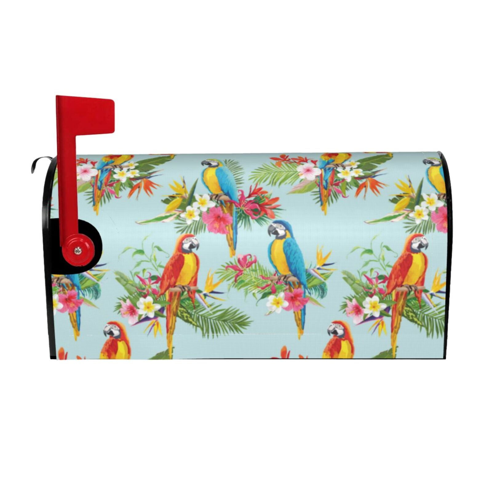 Mailbox Covers Magnetic Standard Size - Pastel Cute Parrot Palm Leaf ...