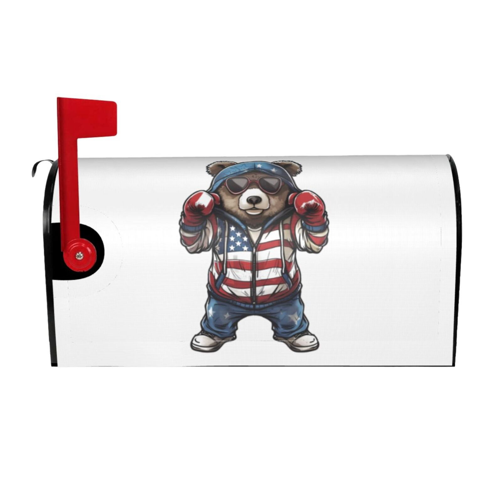 Mailbox Covers Magnetic Standard Size - Patriotic Boxing Bear Art ...