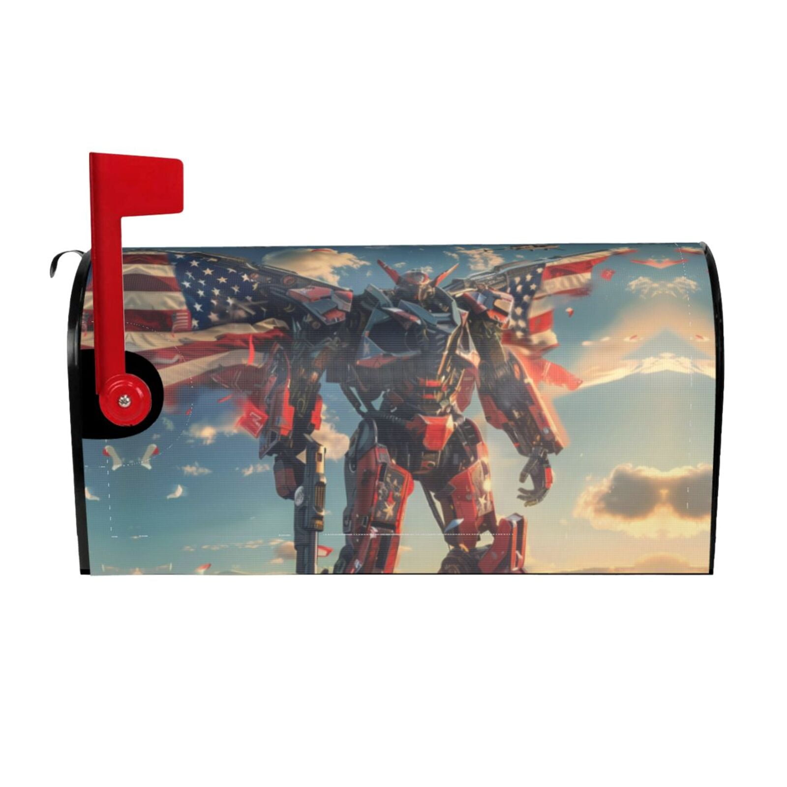 Mailbox Covers Magnetic Standard Size - Patriotic Robot Warrior ...