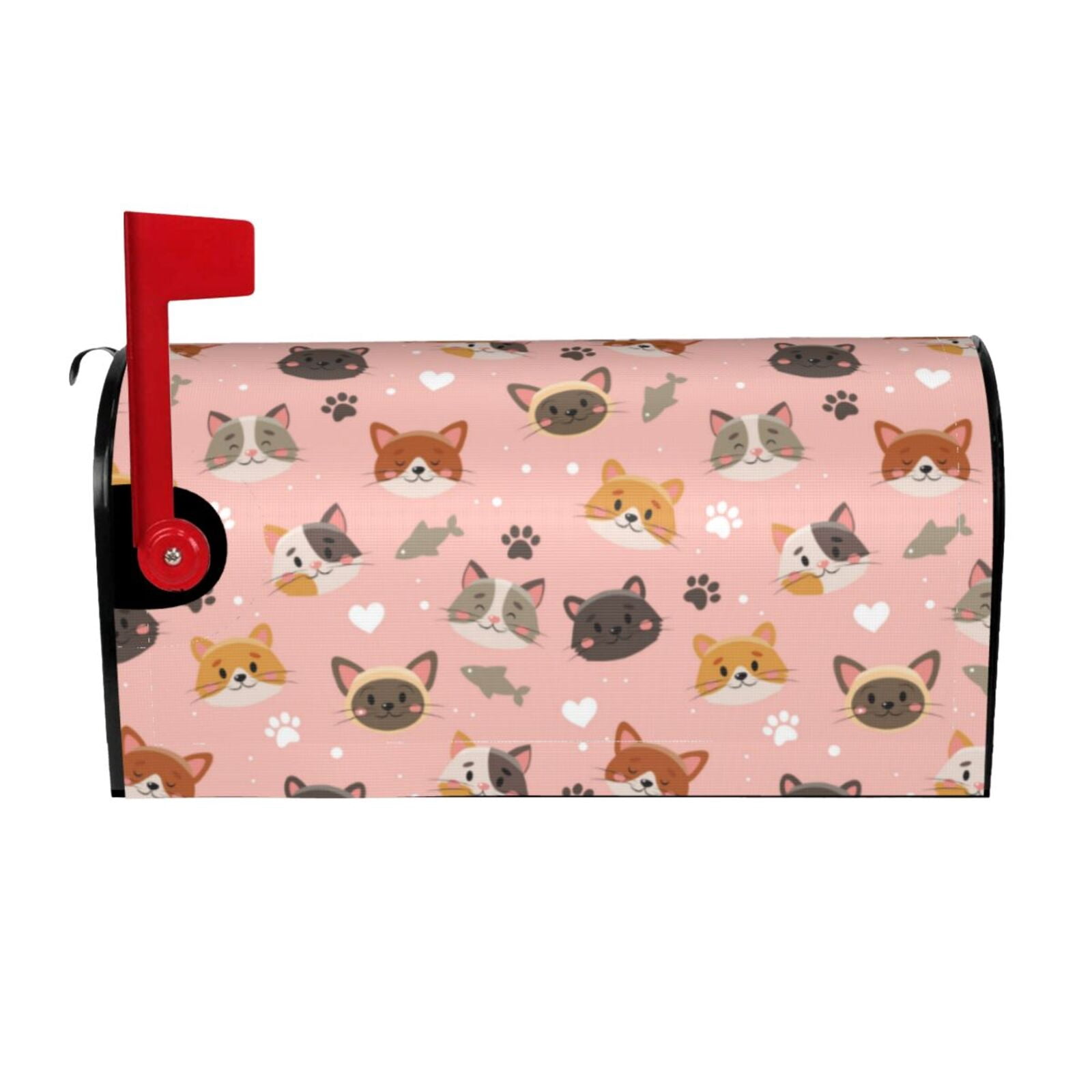 Mailbox Covers Magnetic Standard Size - Pink Cute Cartoon Cat Heart ...