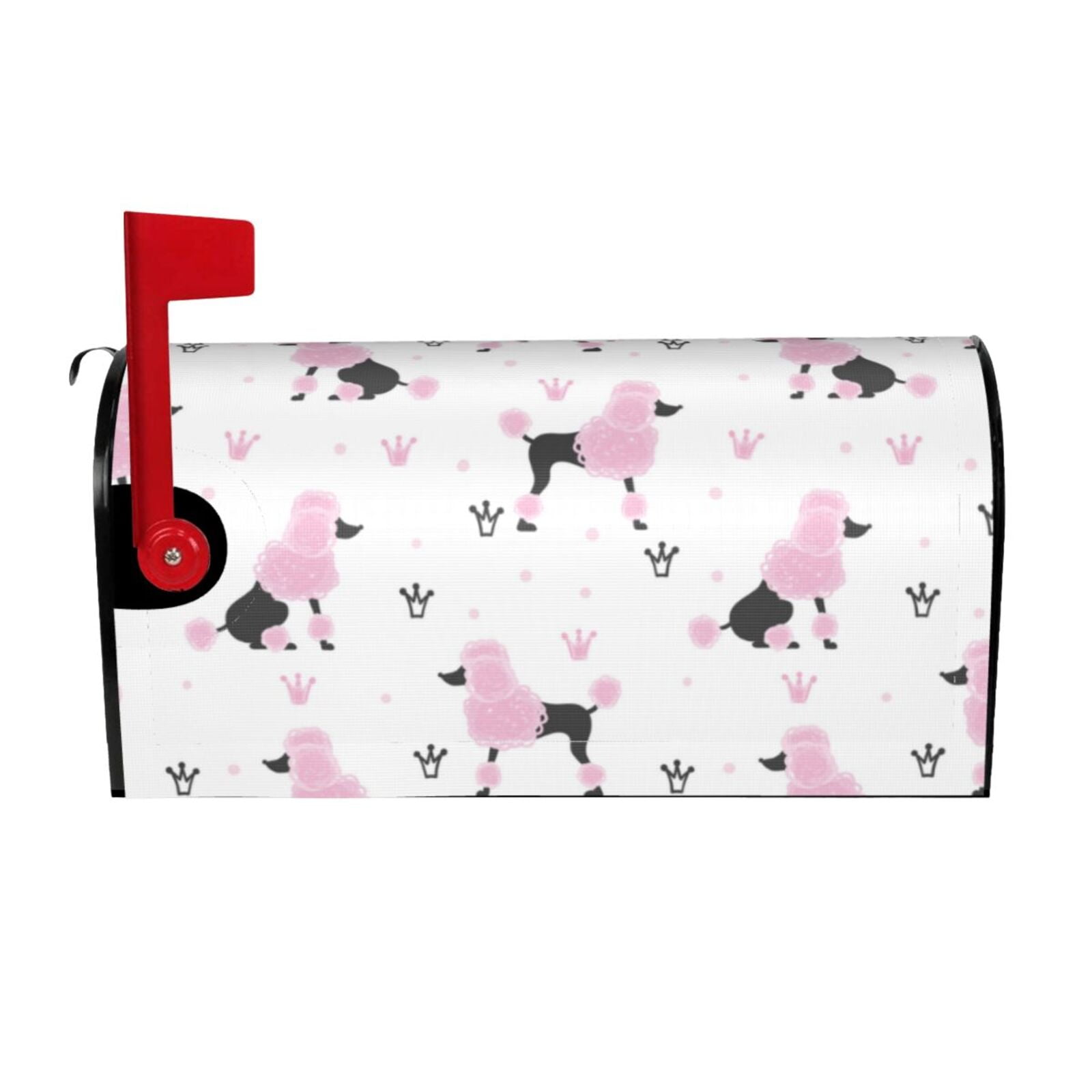 Mailbox Covers Magnetic Standard Size - Pink Cute Poodle Dog Crown ...