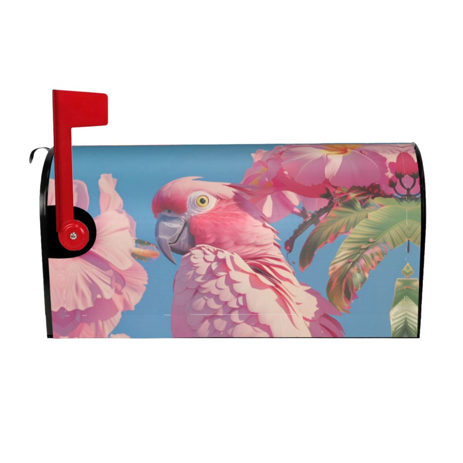 Mailbox Covers Magnetic Standard Size - Pink Parrot Tropical Blossoms ...