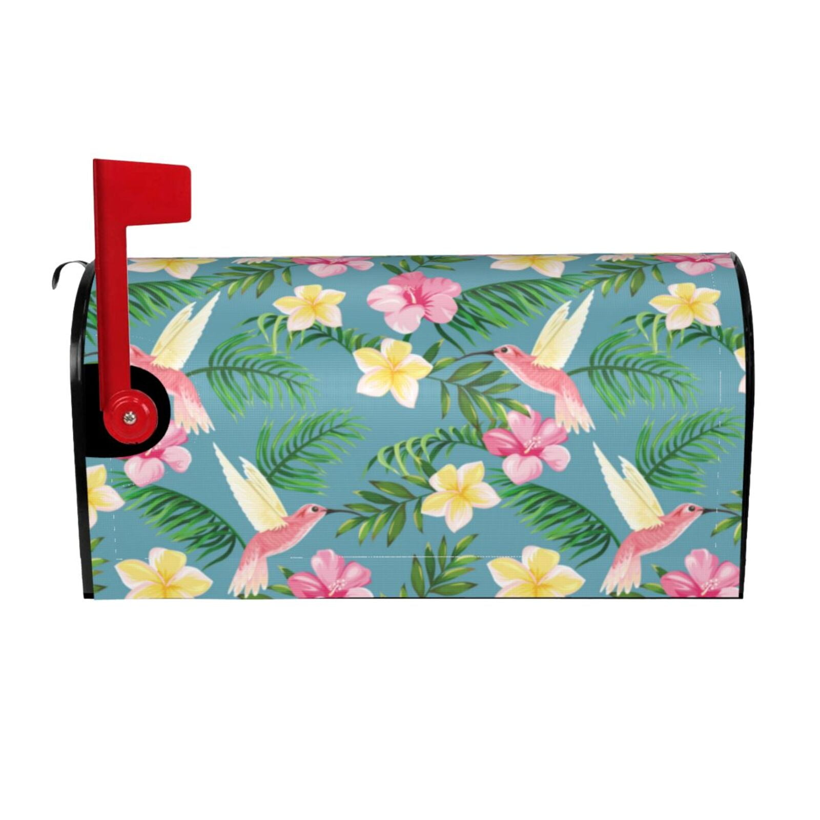 Mailbox Covers Magnetic Standard Size - Pink Yellow Flower Hummingbird ...